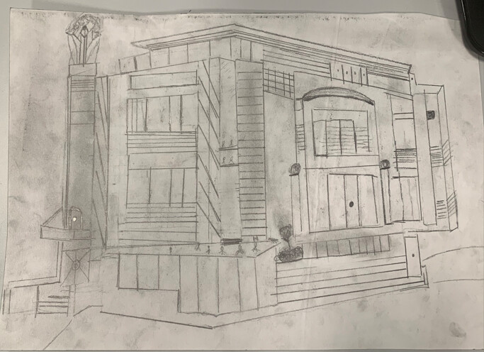 ArtStation - building drawing exterior