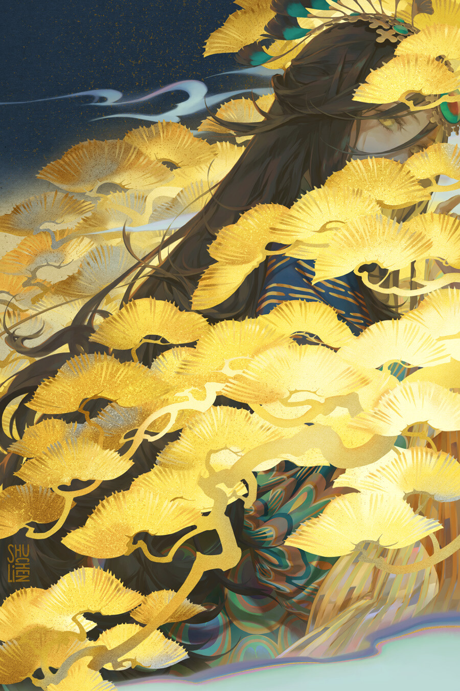 shu-chen-li-13-peacock.jpg (900×1350)-花瓣网