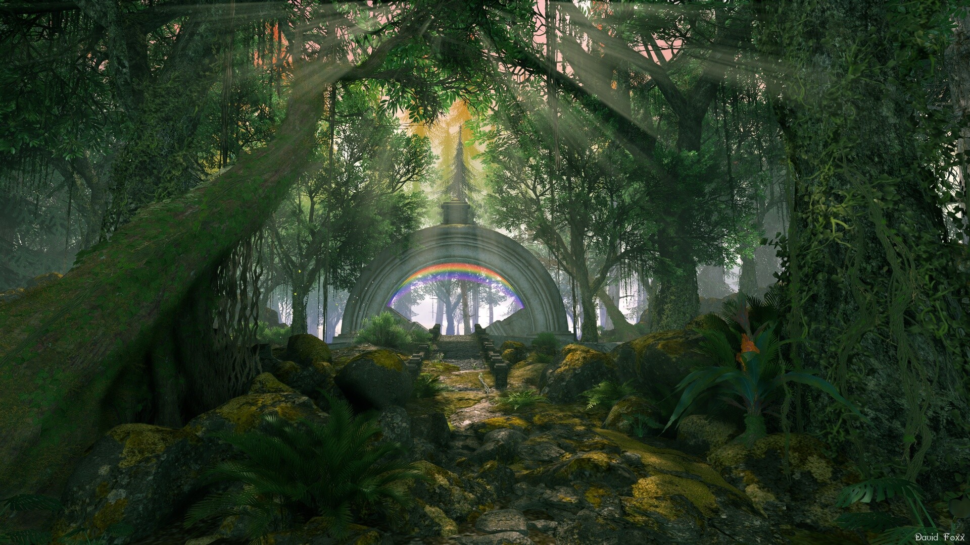 ArtStation - Rainbow forest