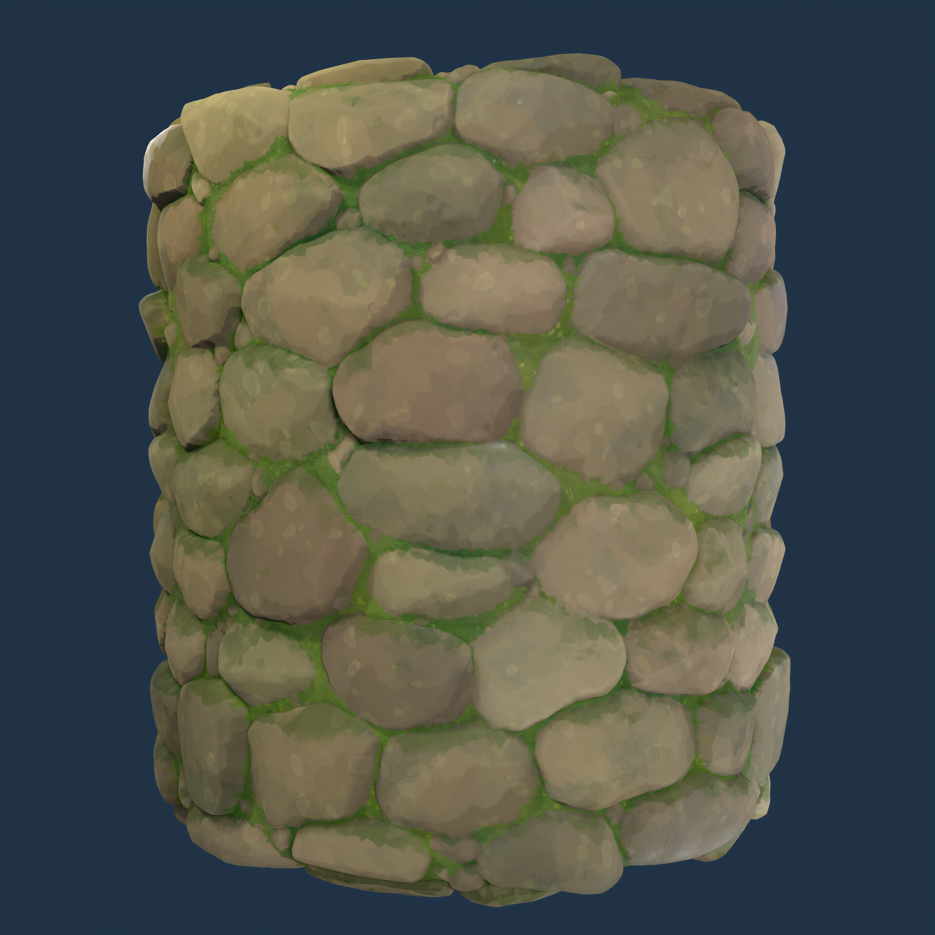ArtStation - Stylized stone moss