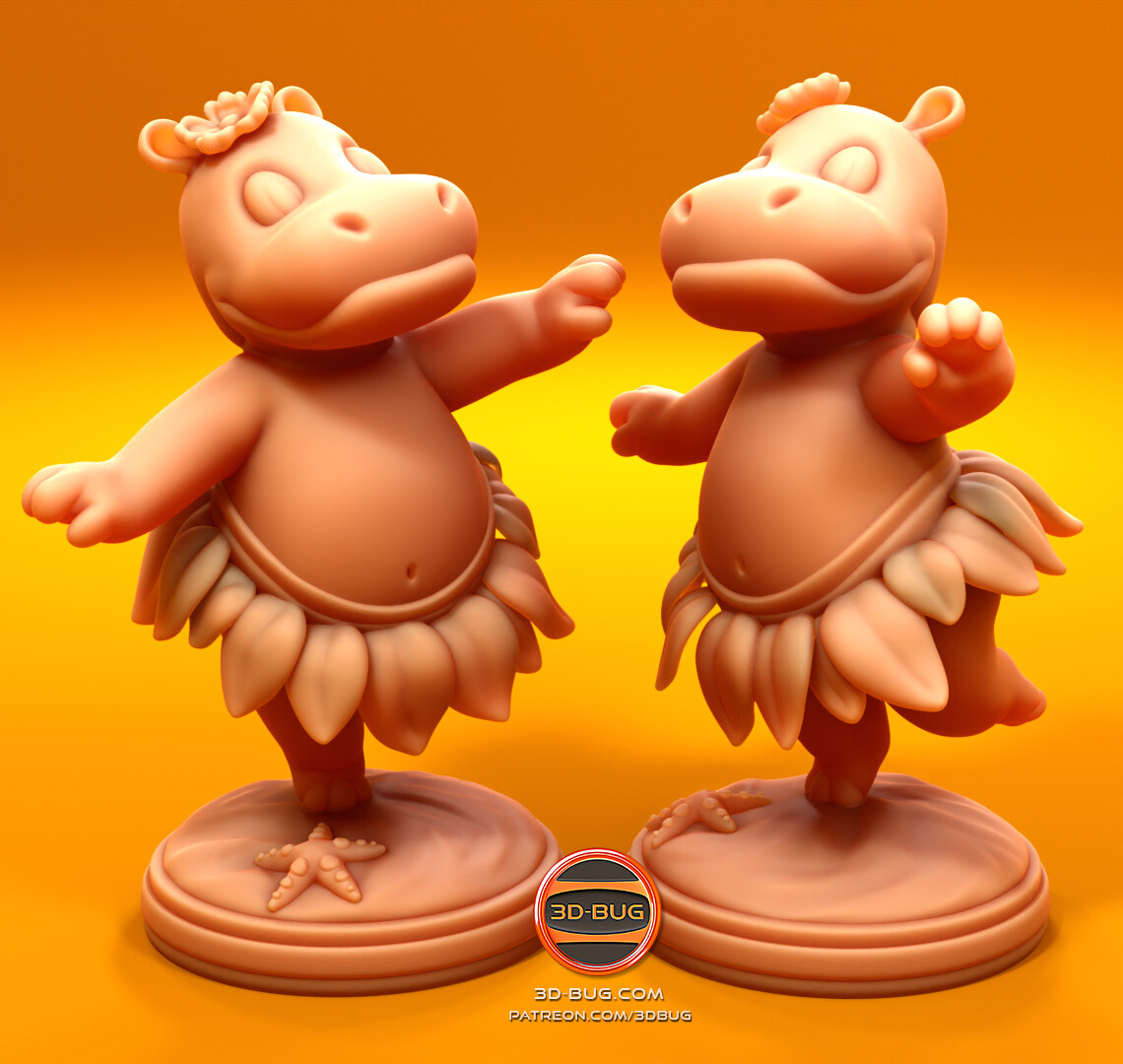 ArtStation - Hawaiian hippo (3D Print)