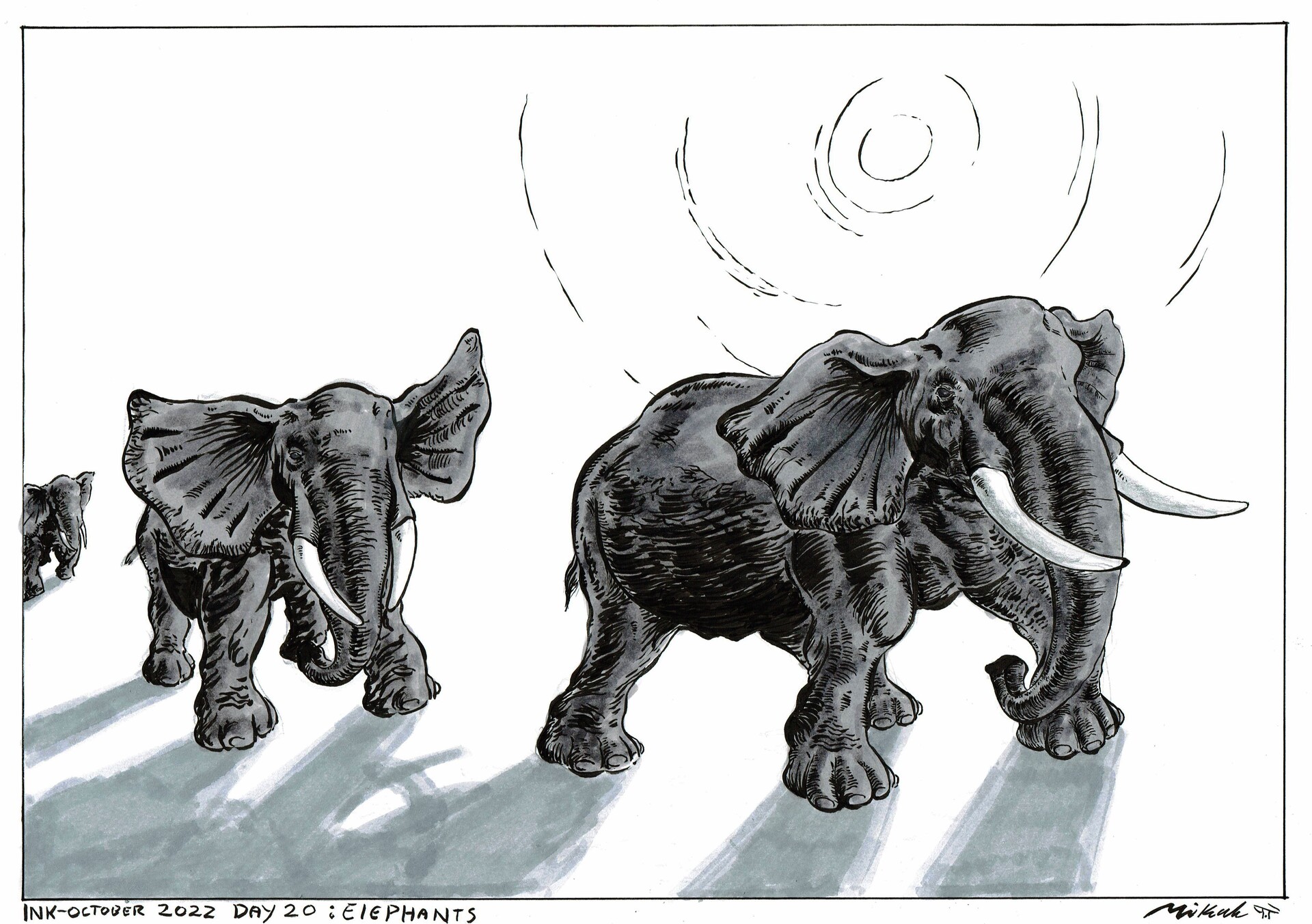 ArtStation - Ink-October no: 20 2022 Elephants