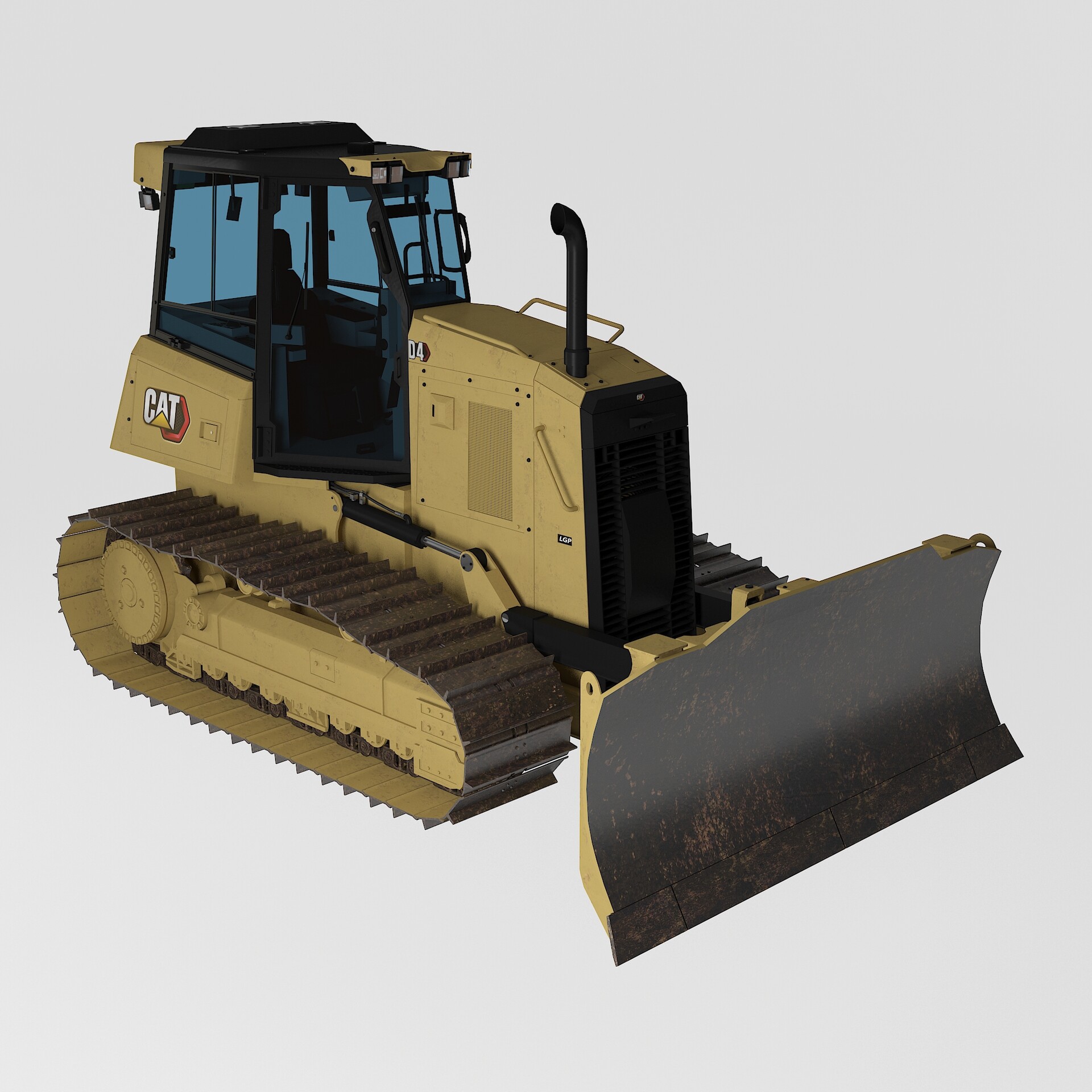 ArtStation - Bulldozer Caterpillar LGP D4 (rust and dirt)