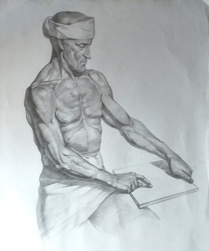 ArtStation - study, copy, russian sauce (chalk crayons) + pencil