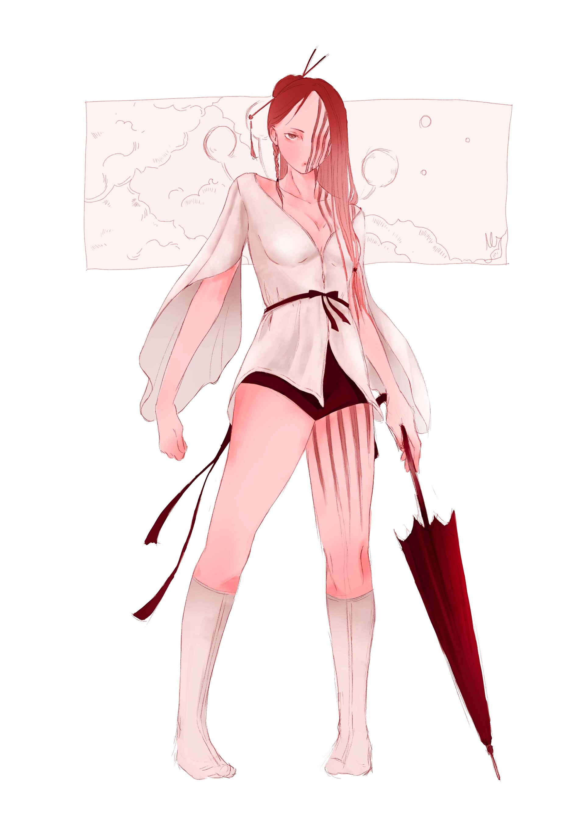 ArtStation - girl with an umbrella