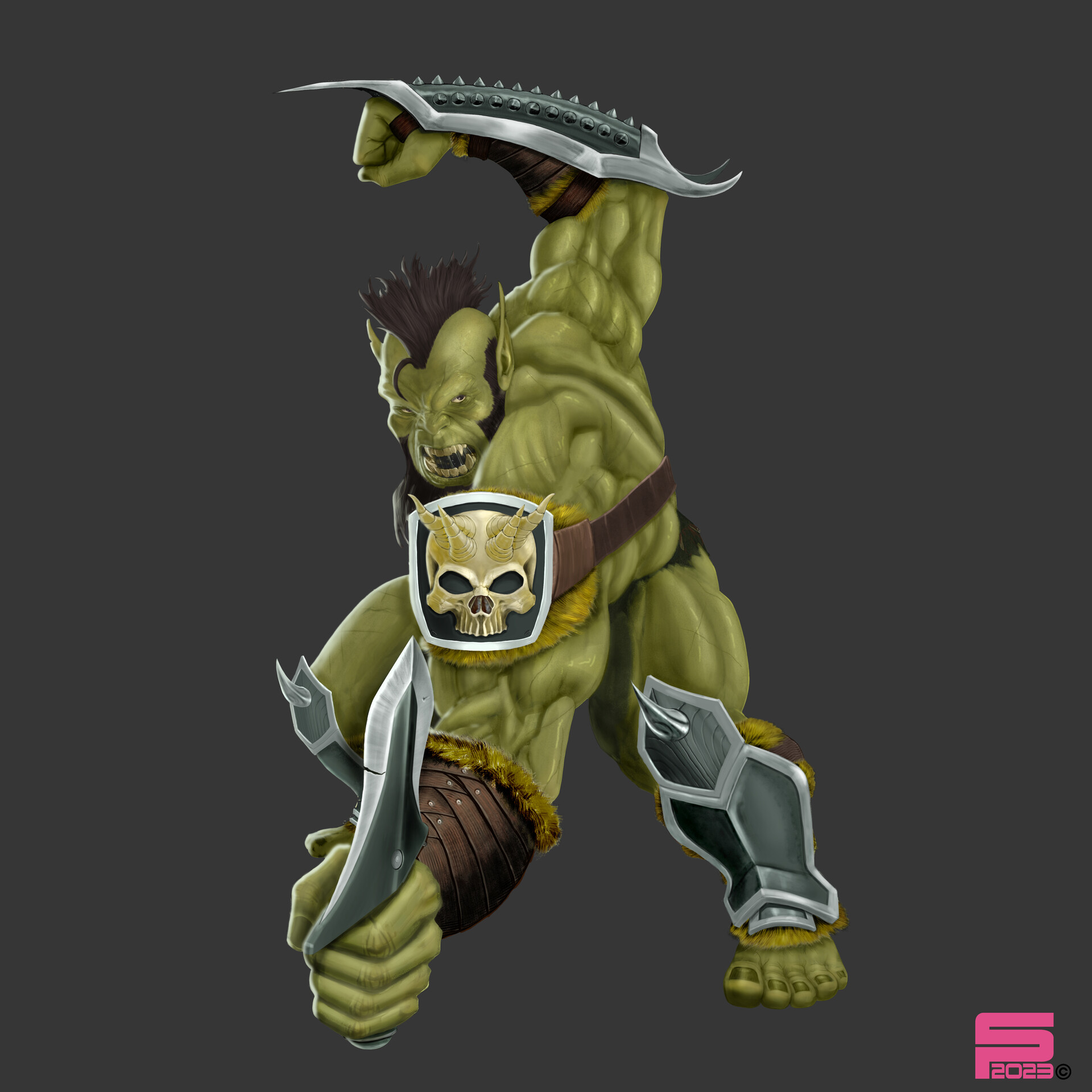 ArtStation - The Orc Who Would Be King (WIP)