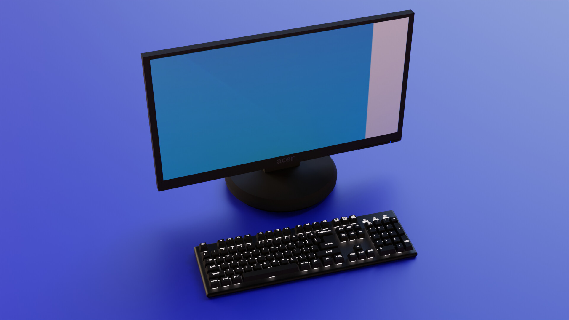 ArtStation - Keyboard and Monitor.