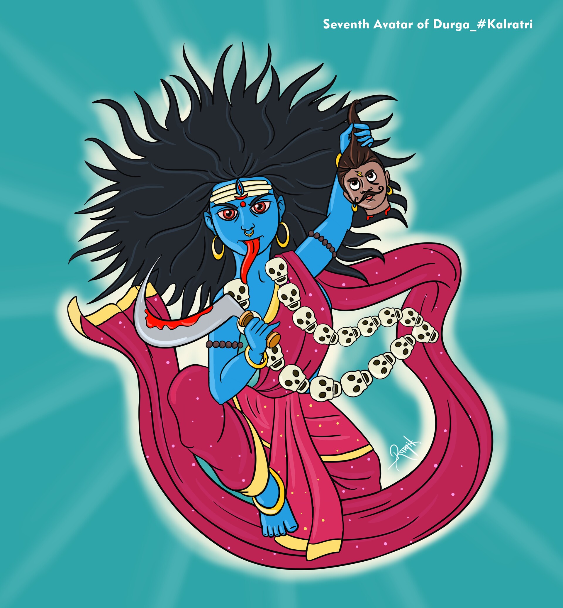 ArtStation - Mata kalratri, seventh avatar of maa durga.