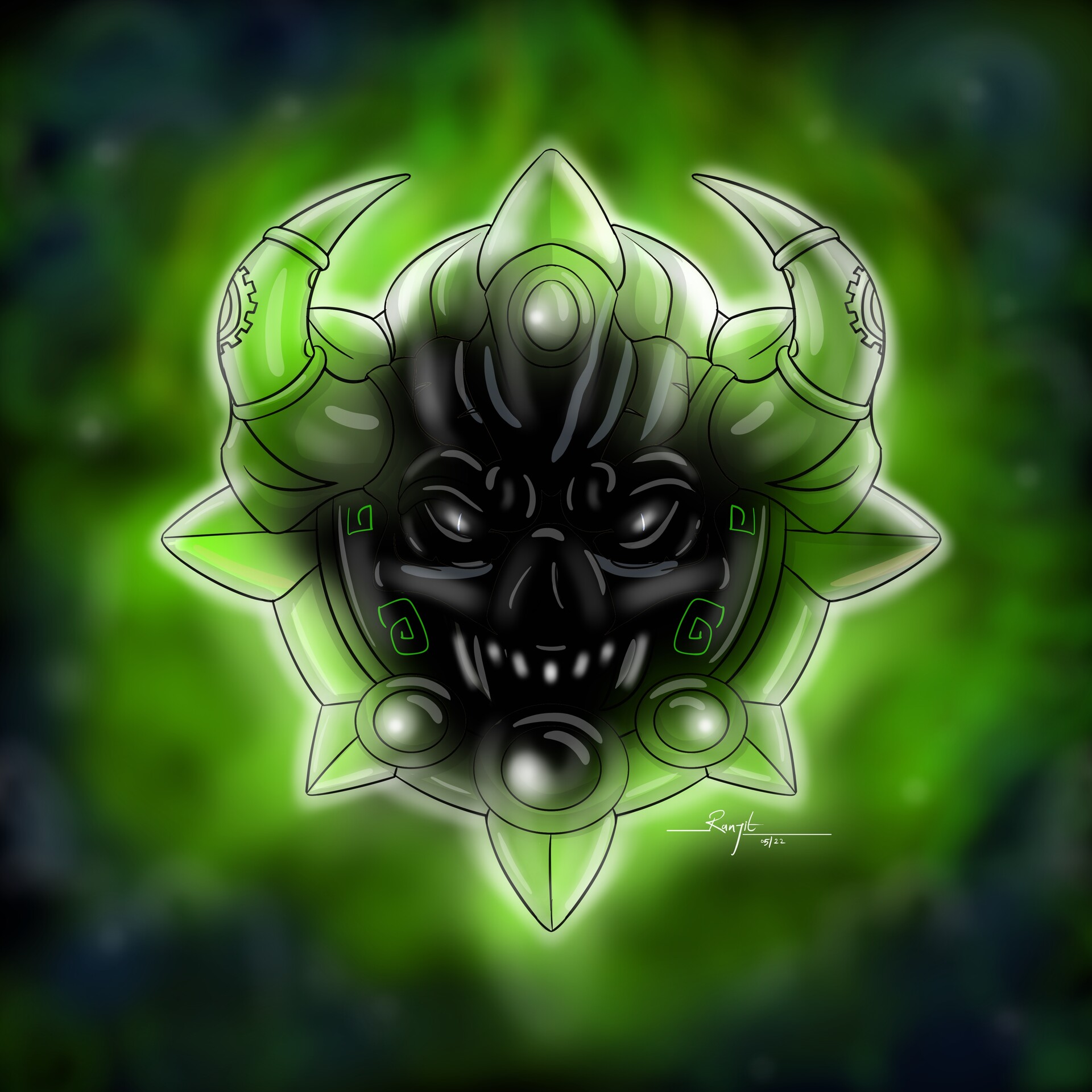 Ranjit Prasad Sharma - Saitan, illustration of saitan batch art.