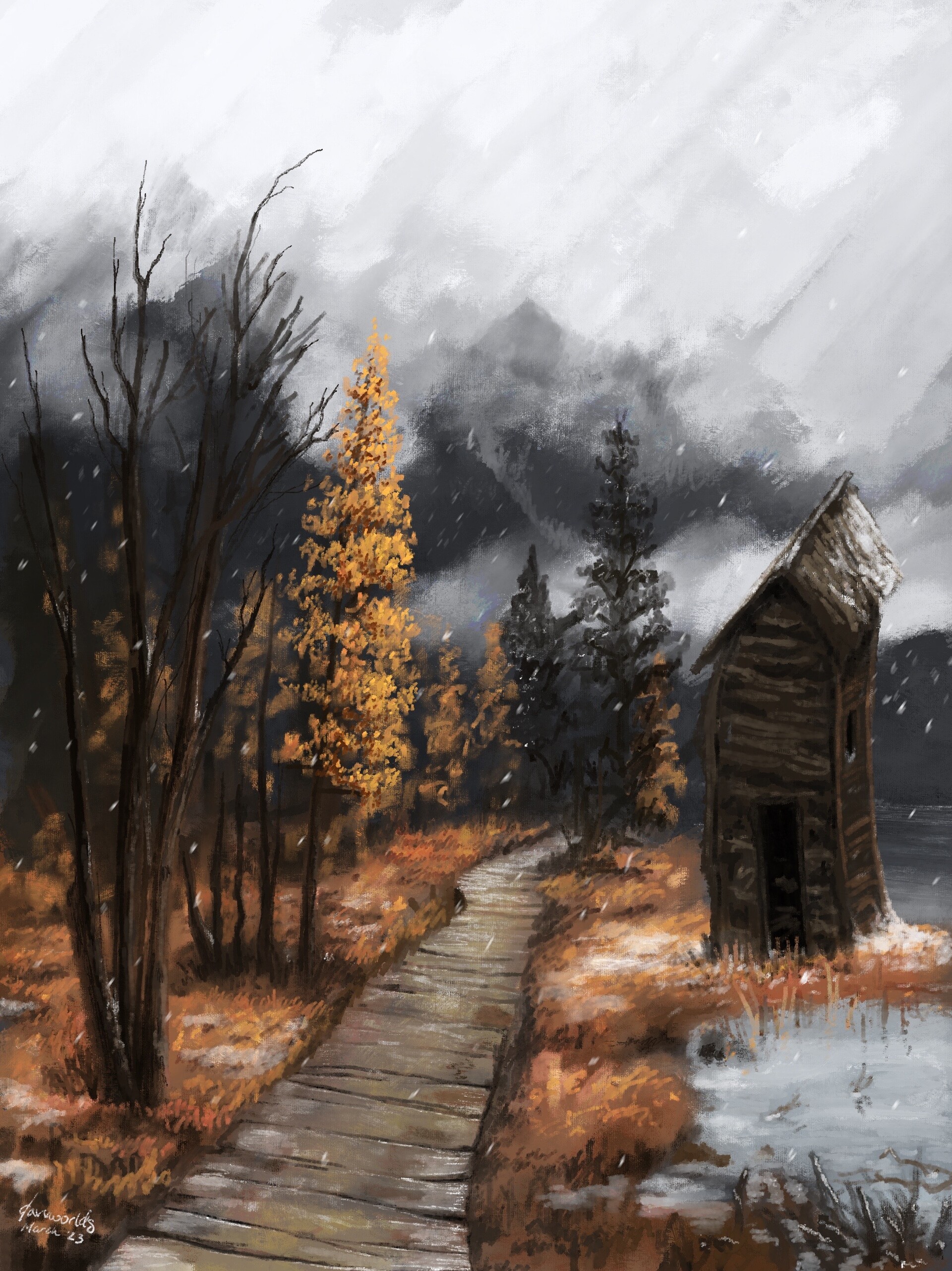 DavvworldsArt - Cold Path - Study