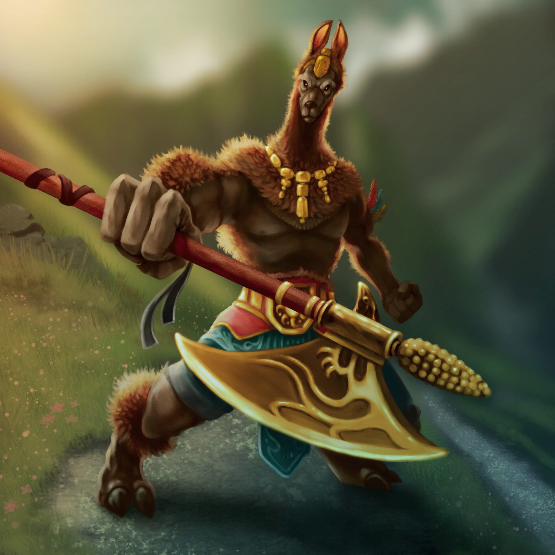 ArtStation - Warrior humanoid llama
