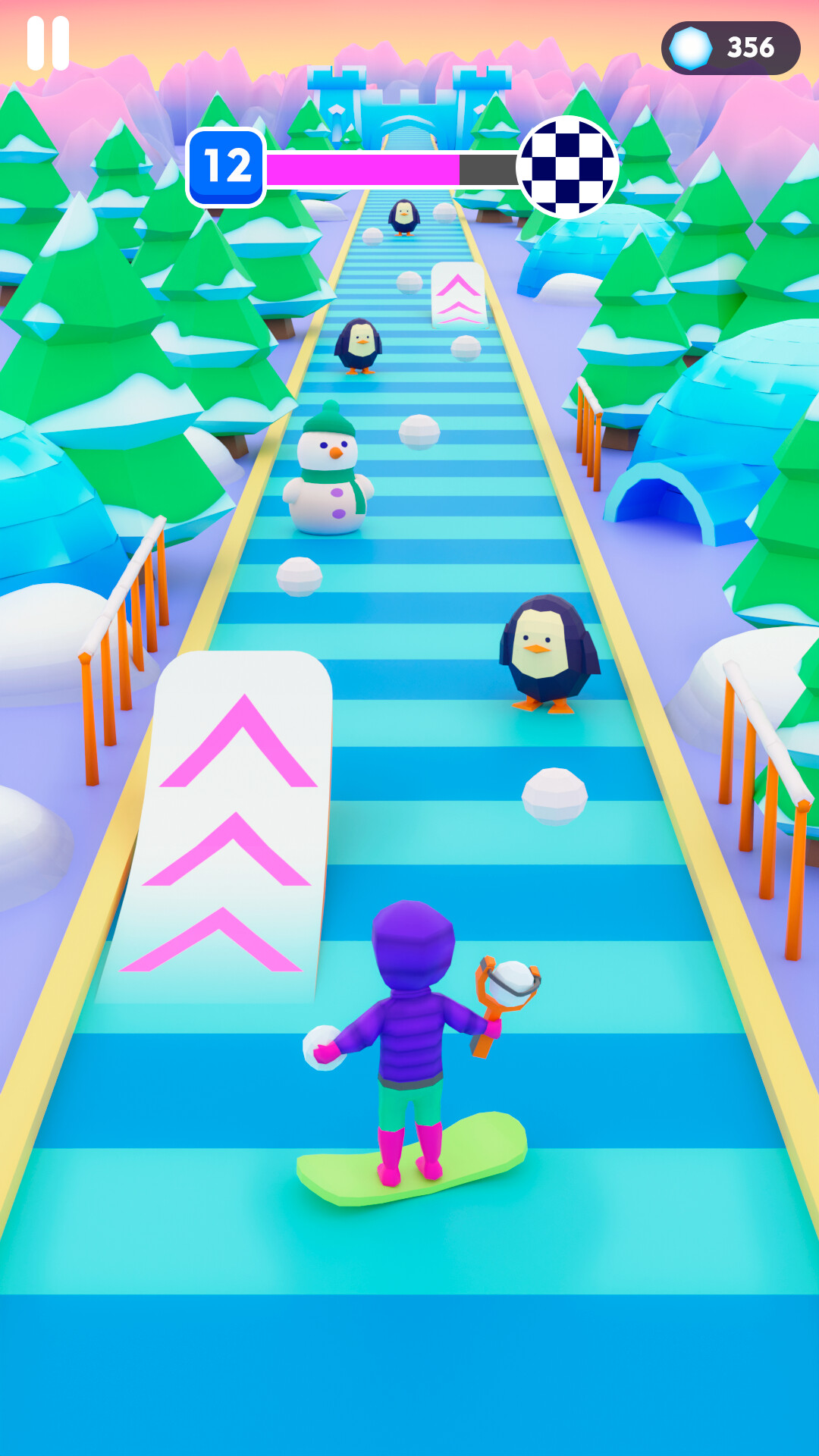 ArtStation - 3D modeling for hypercasual mobile game runner in snow and ...