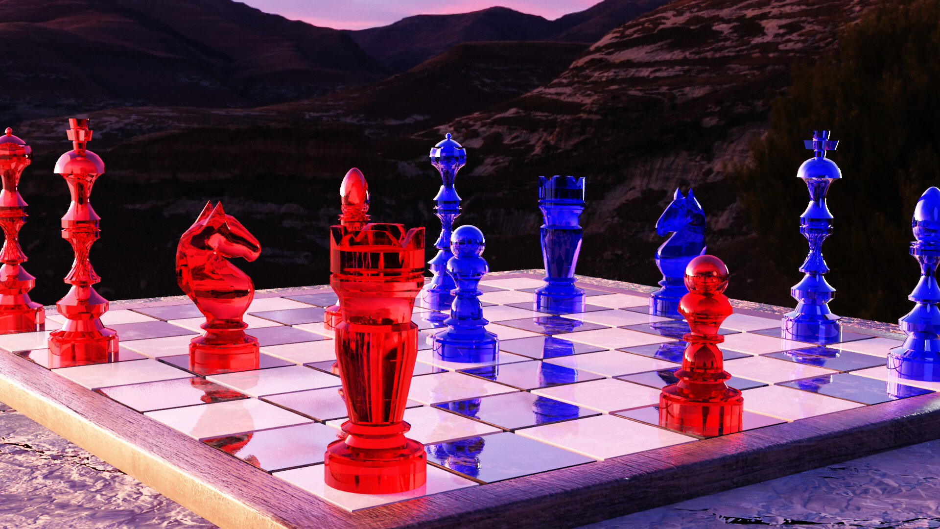 ArtStation - 3D Crystal Chess Render