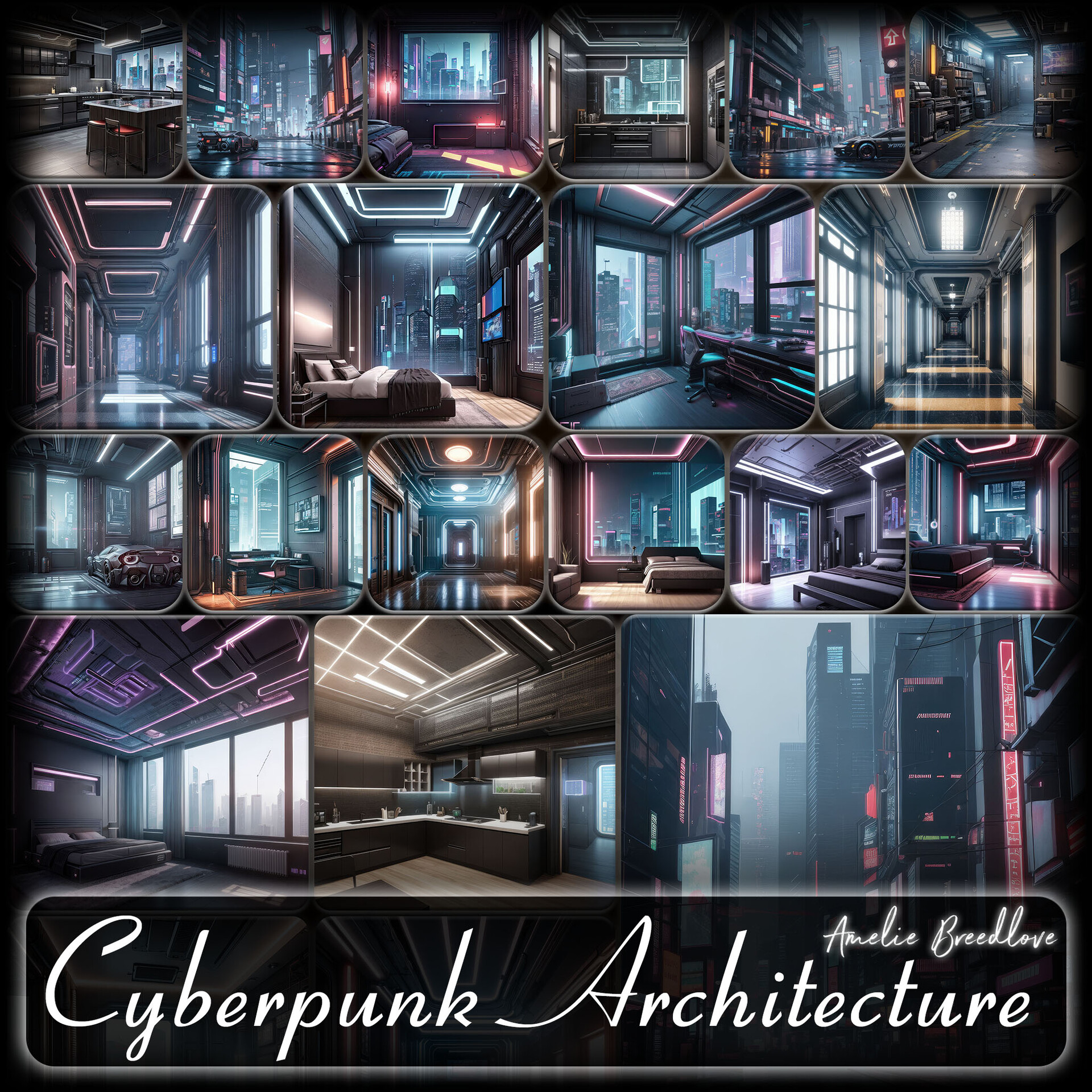 Amelie Breedlove - 500 Cyberpunk Architecture | City - Interior ...