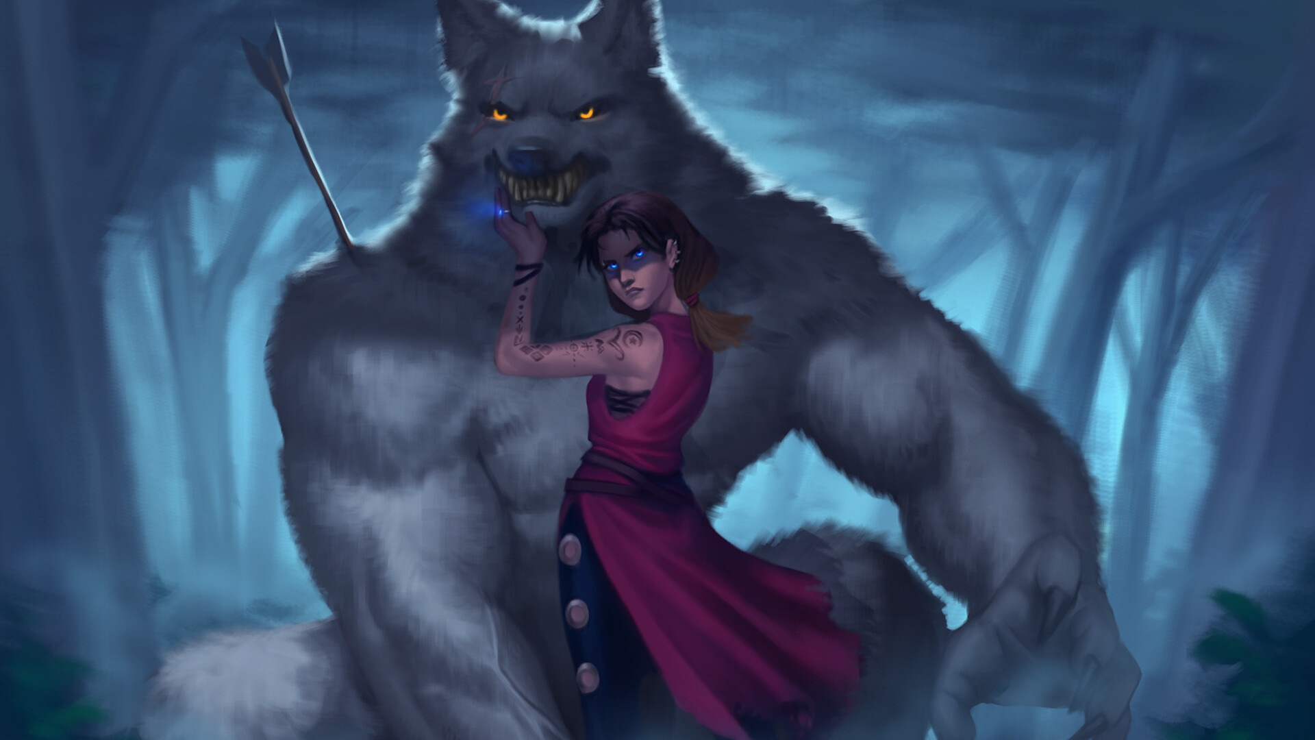 Animated Werewolves In Love