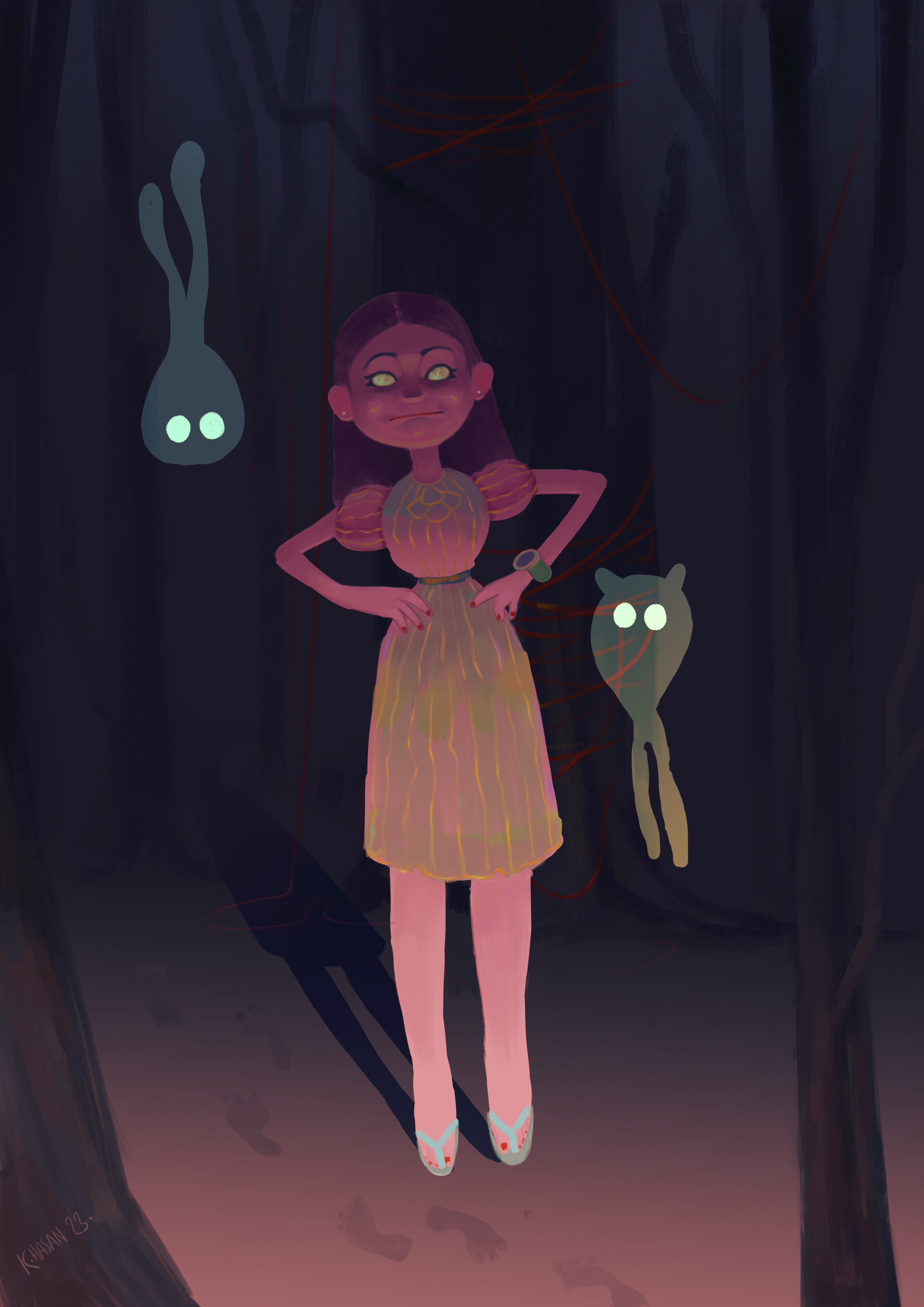 ArtStation - A Ghostly Encounter in the Dark Jungle