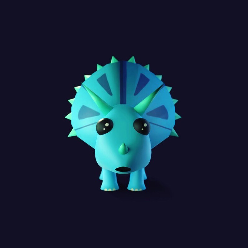 ArtStation - 3D Chibi Triceratops