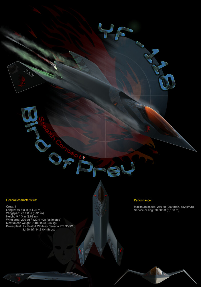 ArtStation - New weekly Design - YF-118 Bird of Prey - FanArt -t-shirts ...