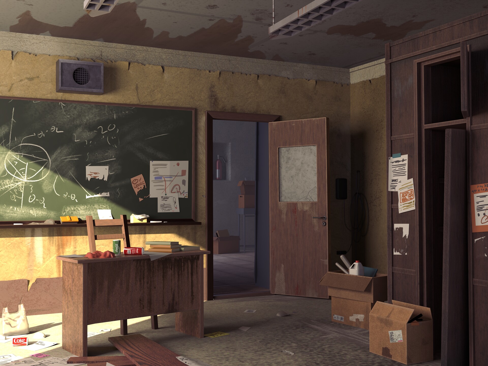 ArtStation - Abandoned classroom