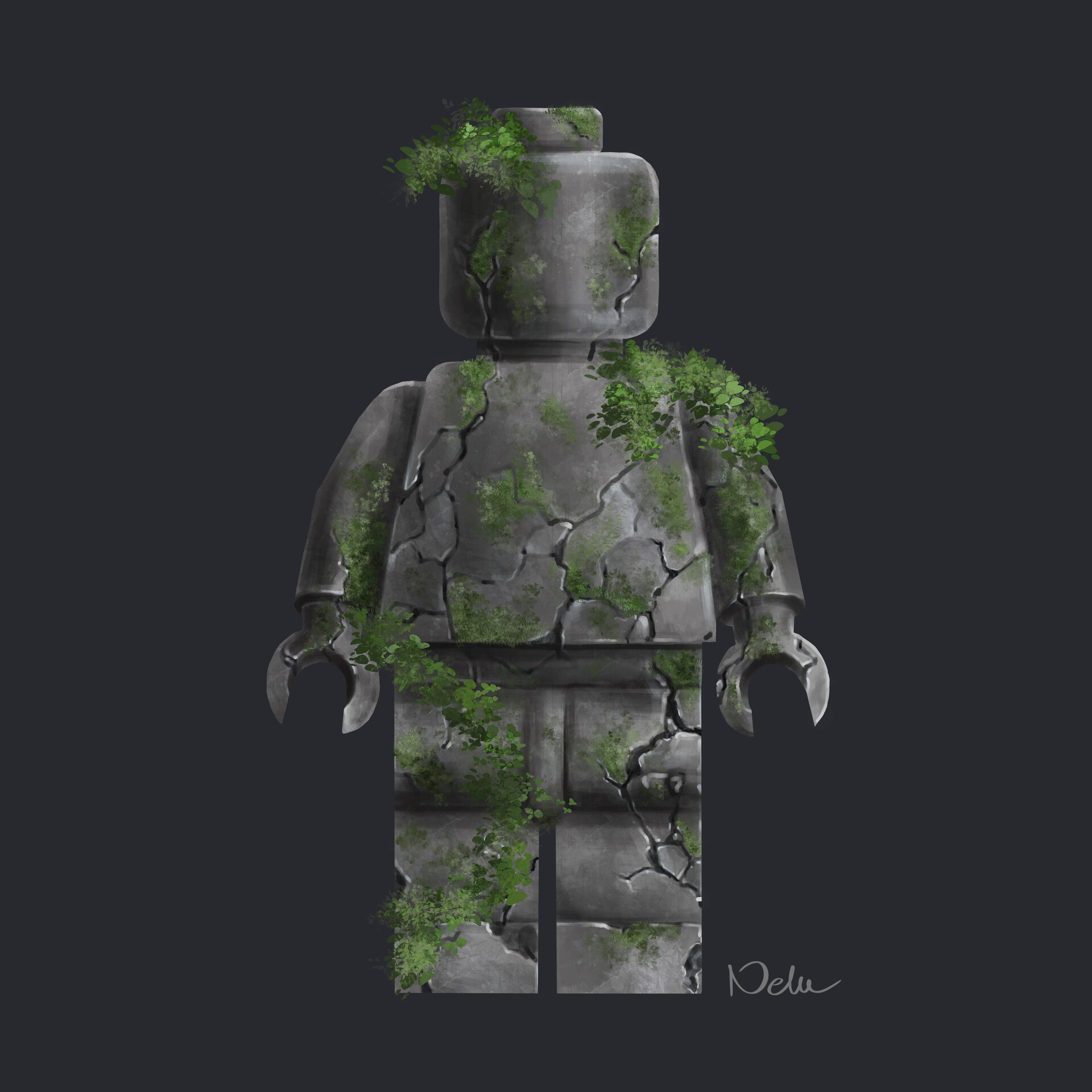 ArtStation - Lego figure material study mossy rock