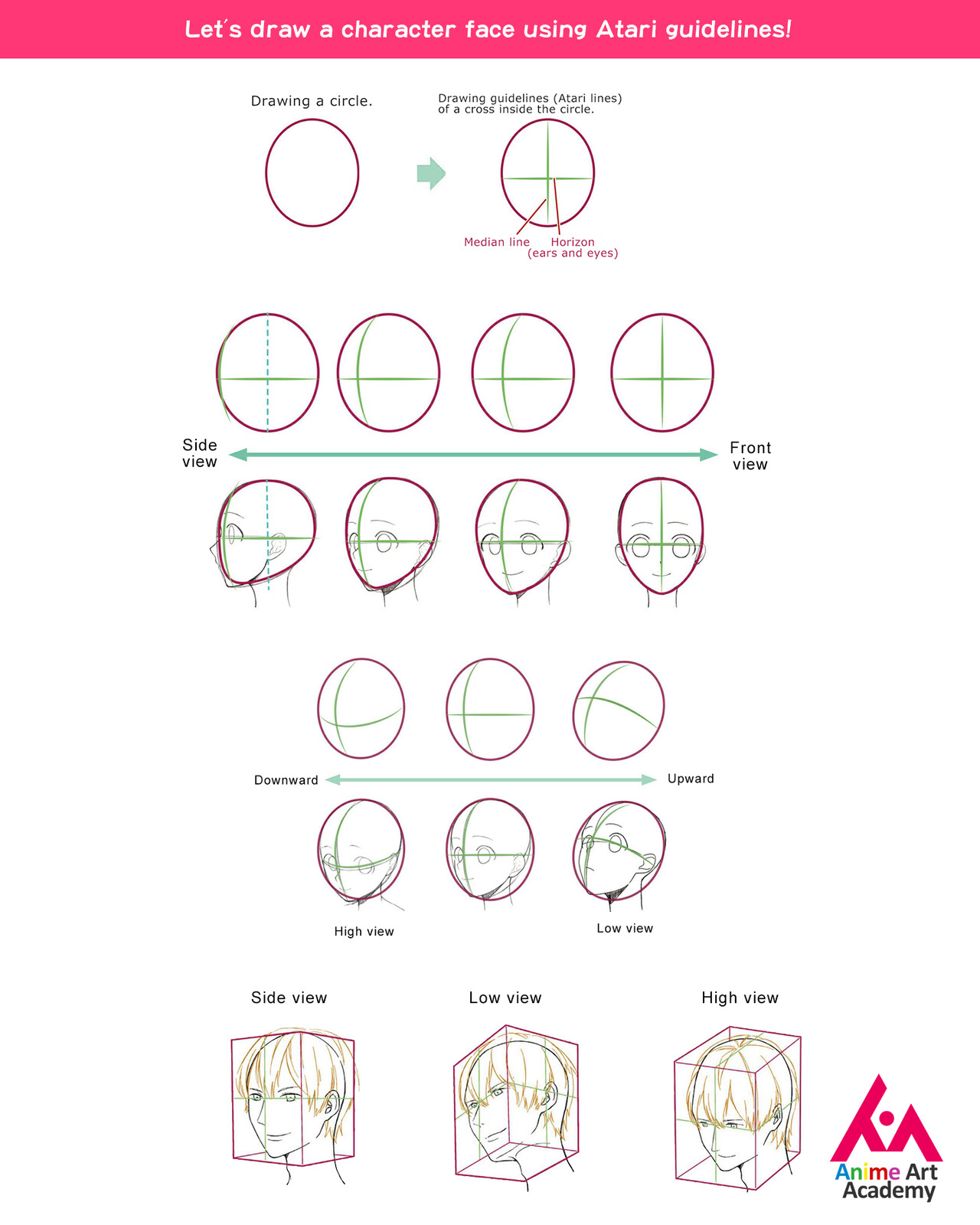 Anime Art Academy - Let’s draw a character face using Atari guidelines!