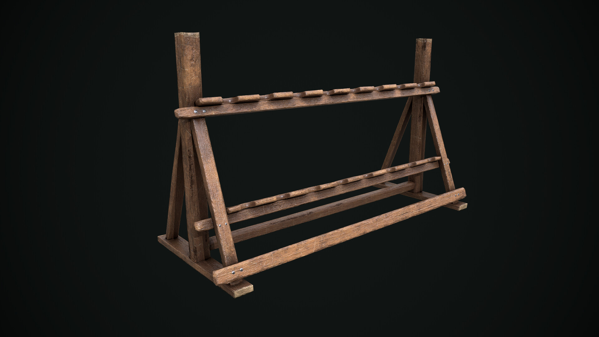 ArtStation - Wooden Weapon Racks