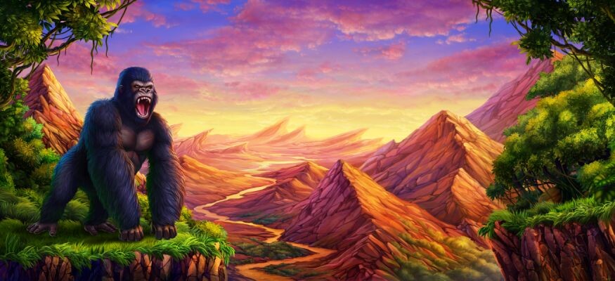 sales slotmachines - The main Background for the King-Kong themed slot game