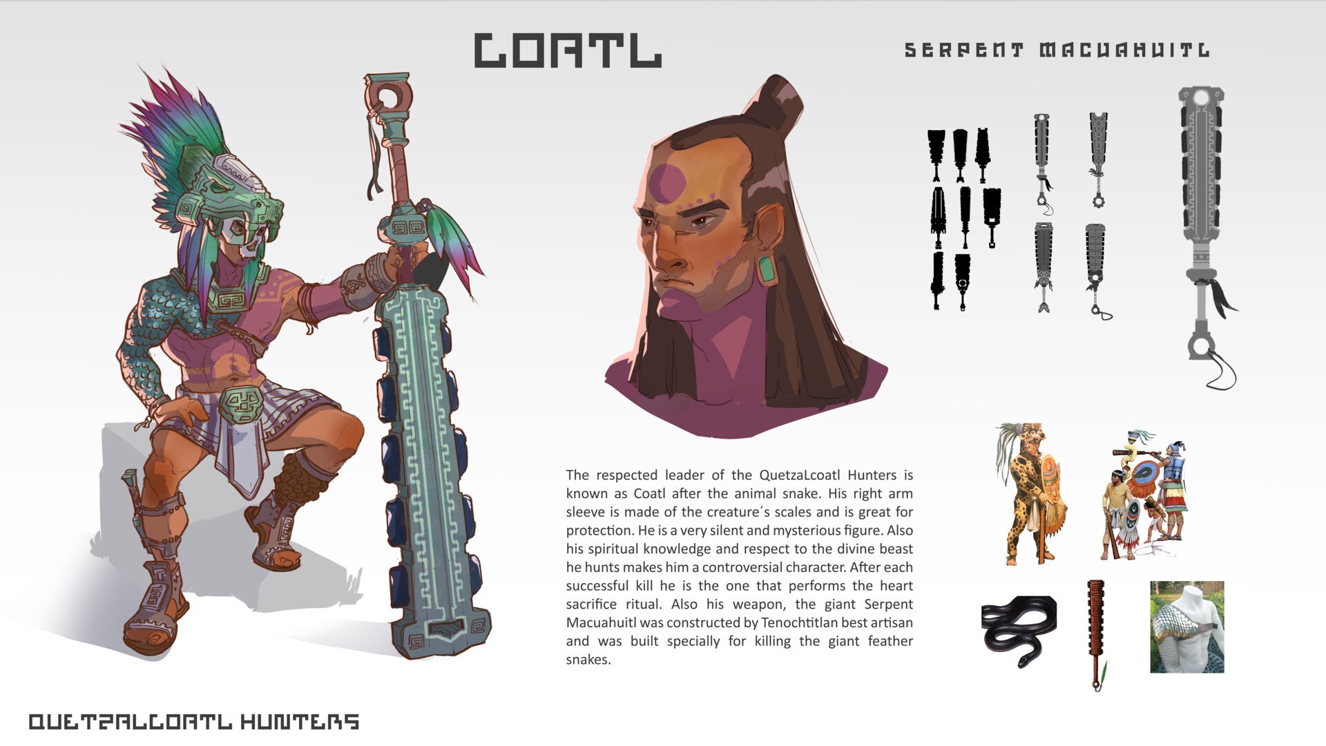 Mauricio Casiraghi - Quetzalcoatl Hunters - Character Design