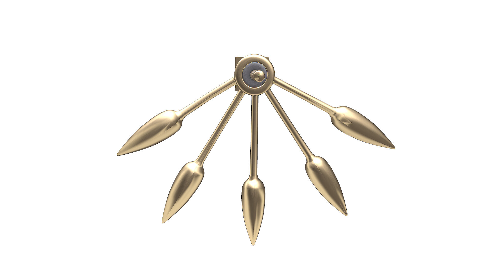 Ani - Five Spike earrings 3D modeling , PBR texturing, rendering