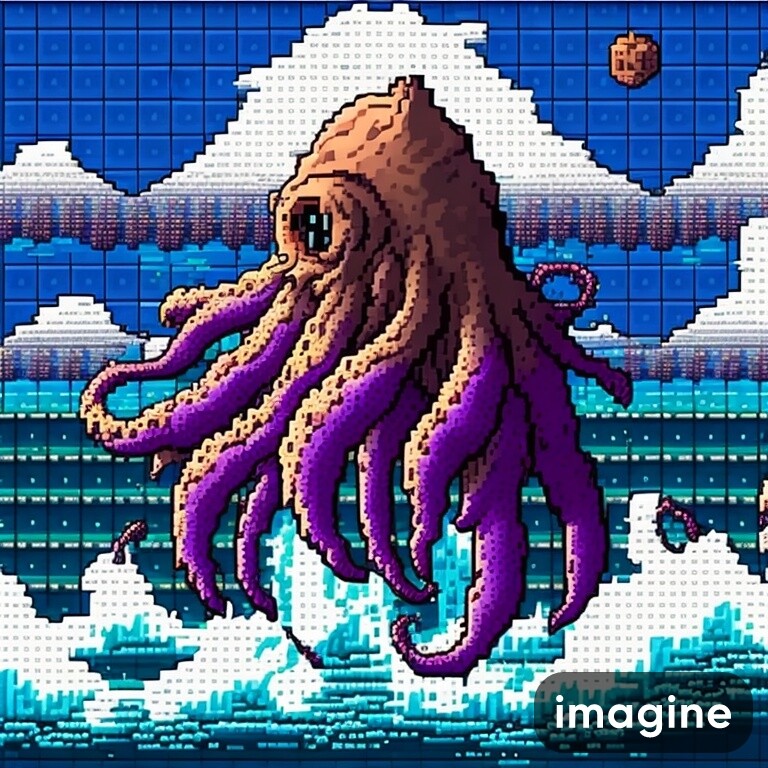 ArtStation - My pixel art destroyer octopus