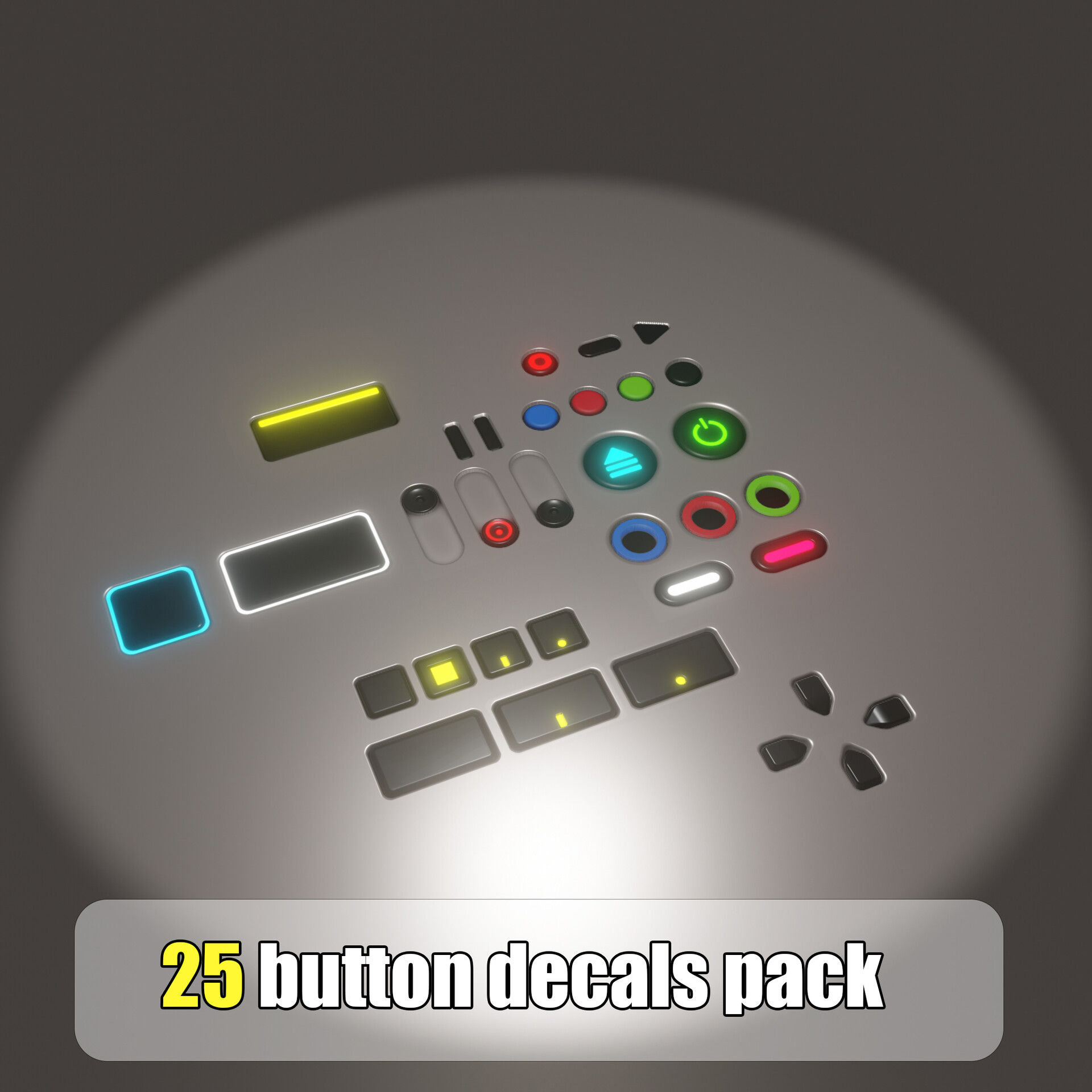 ArtStation - 25 Button decals pack Vol 01