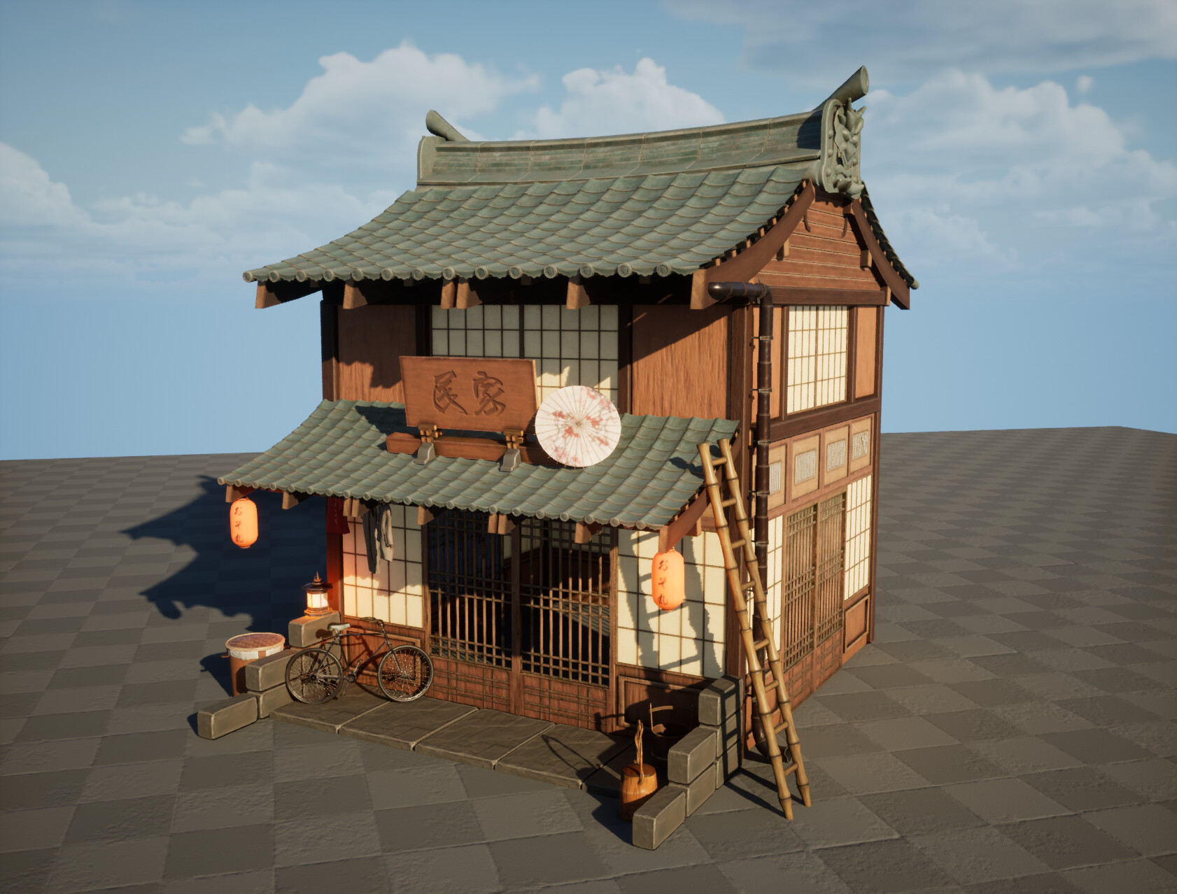 ArtStation - Stylized Japanese Modular Kit - Osore WIP