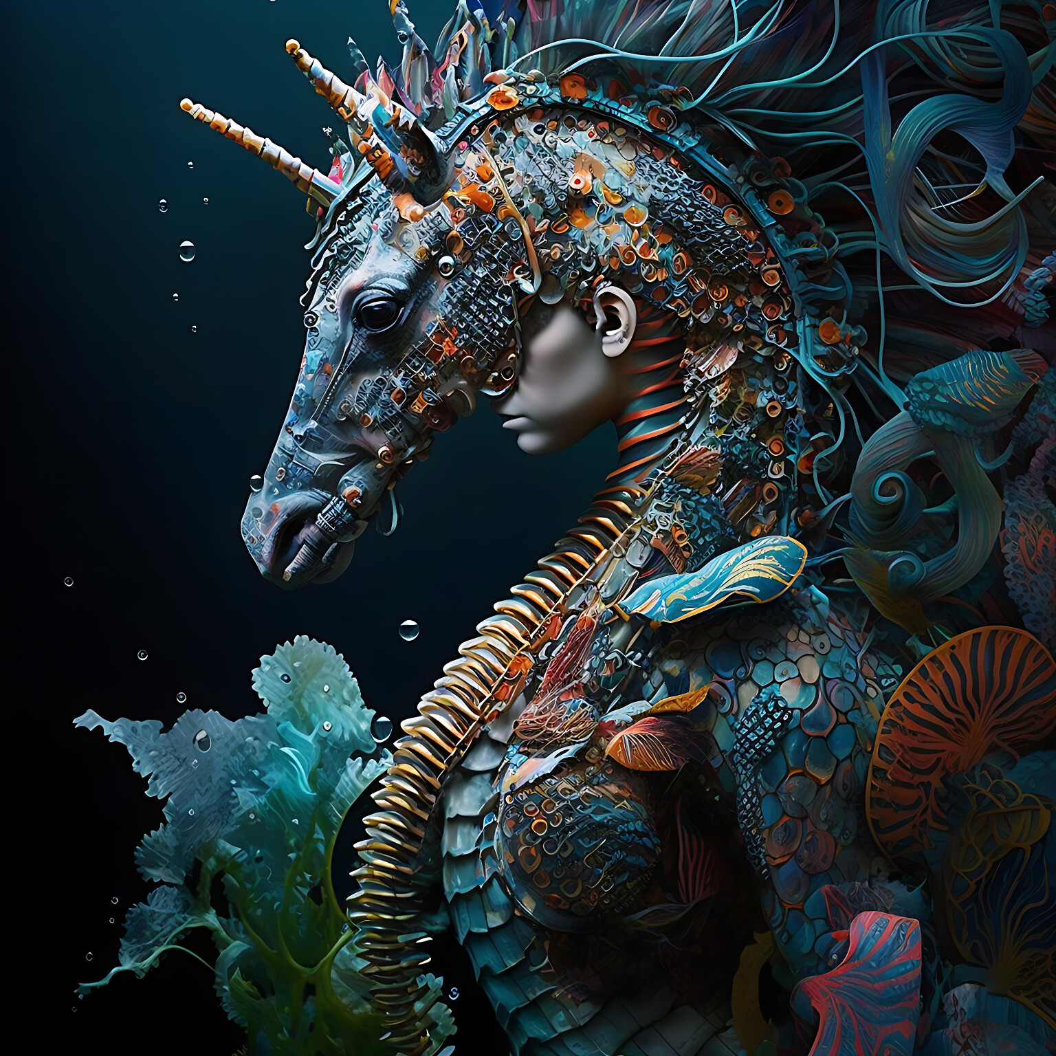 ArtStation - KOI and seahorse girls