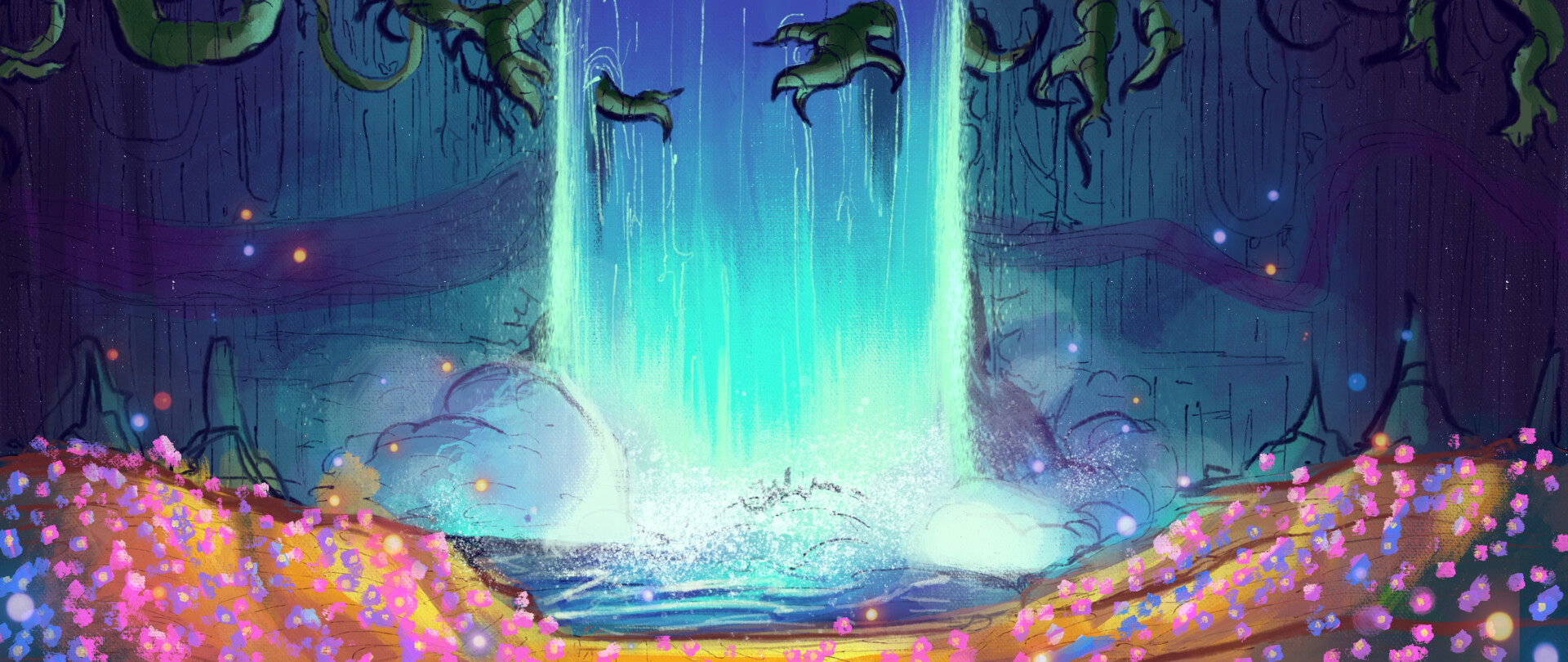 ArtStation - Waterfall Background