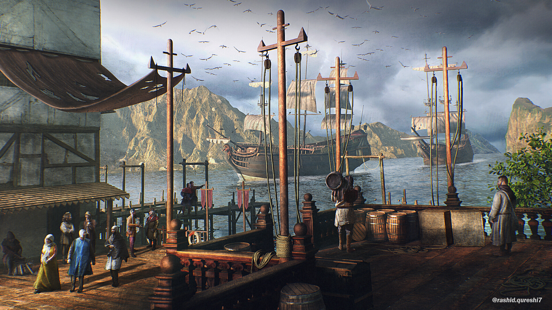ArtStation - Medieval harbor.