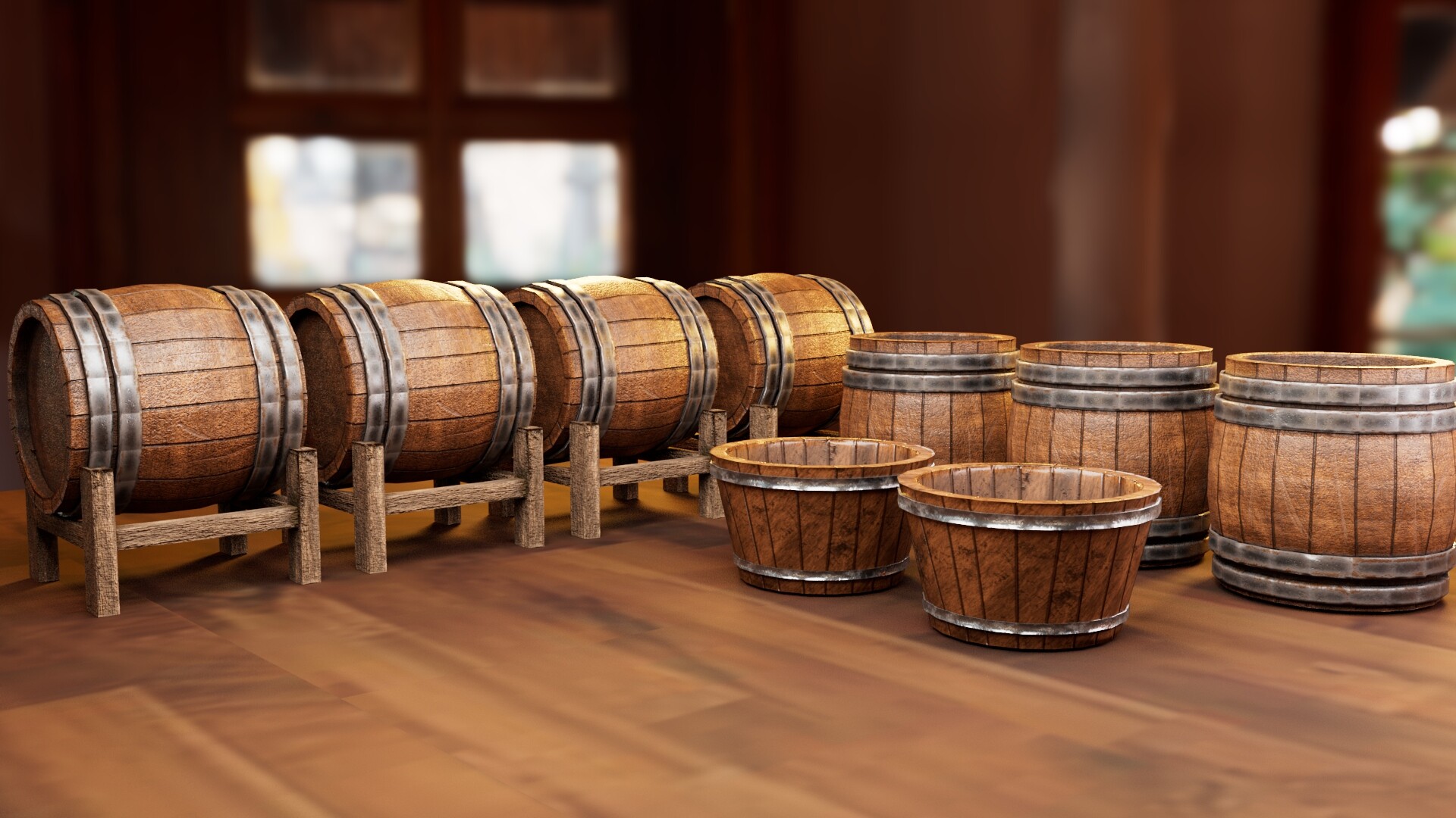 ArtStation - Medieval barrel assets