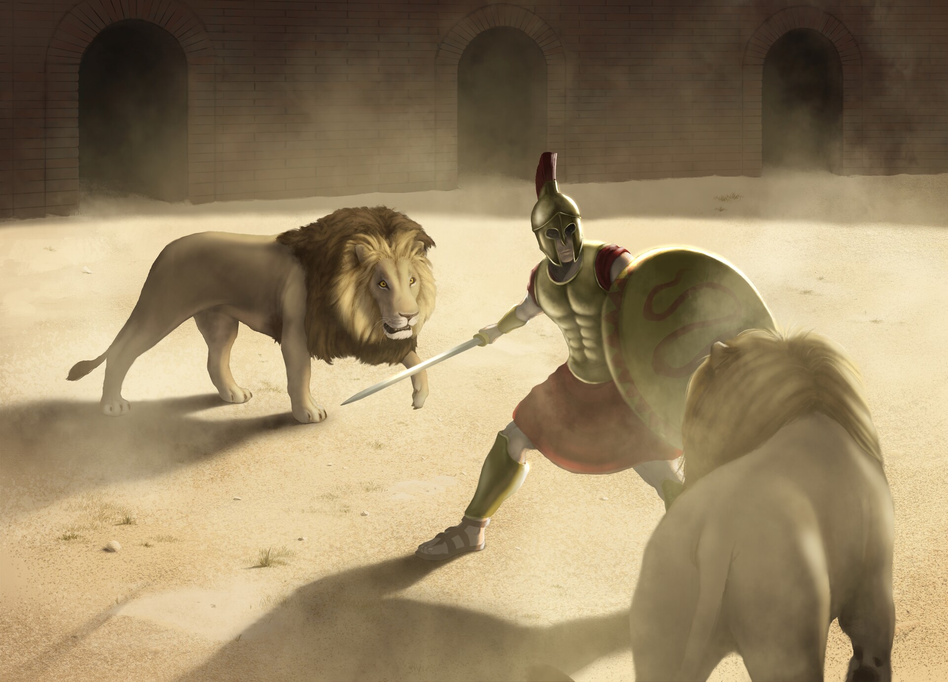 ArtStation - Venatio, the fight with the lions