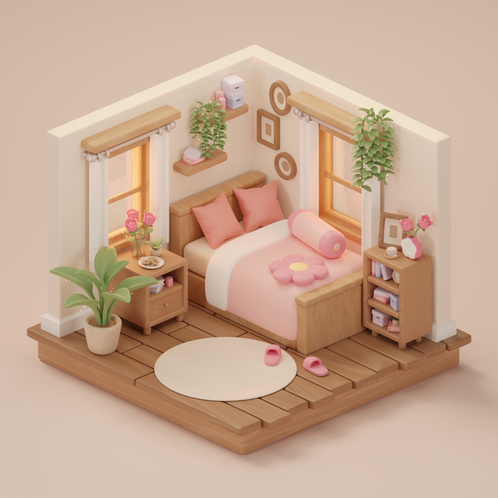 ArtStation - Tiny Pink Bedroom