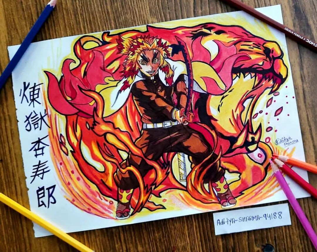 ArtStation - Flame Hashira : KYUJORO RENGOKU 🔥