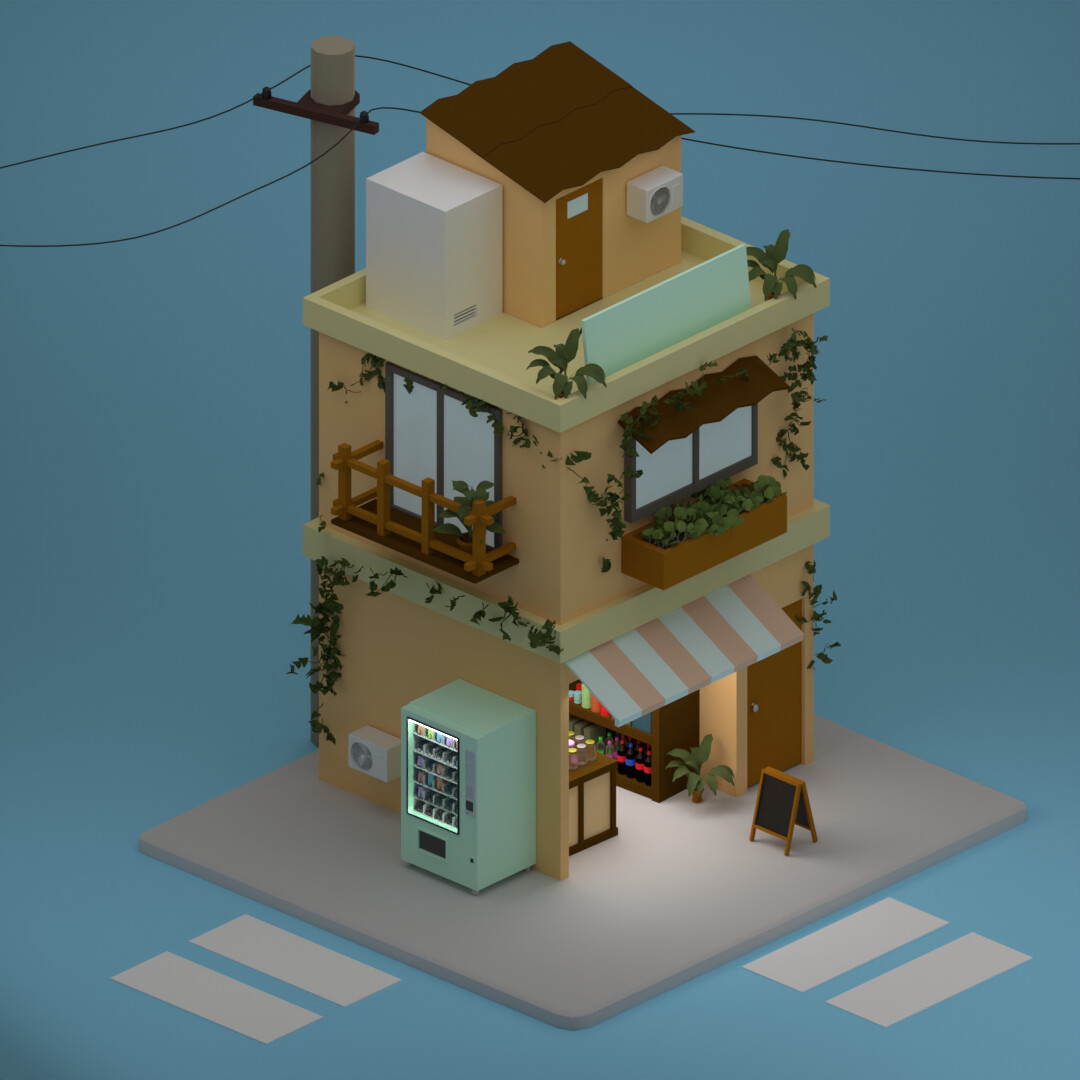 ArtStation - Corner Shop Diorama