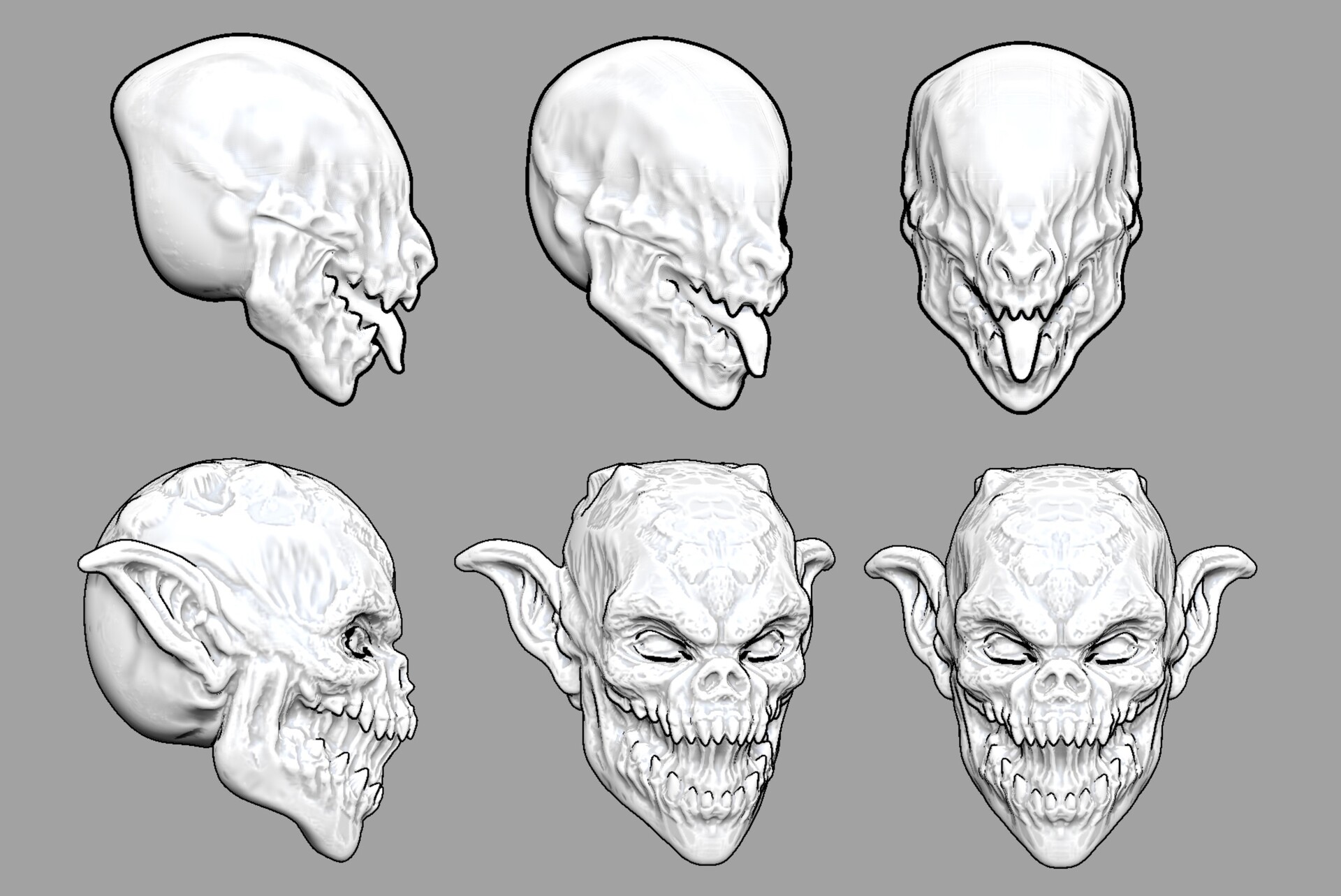 ArtStation - Design_Monster Heads