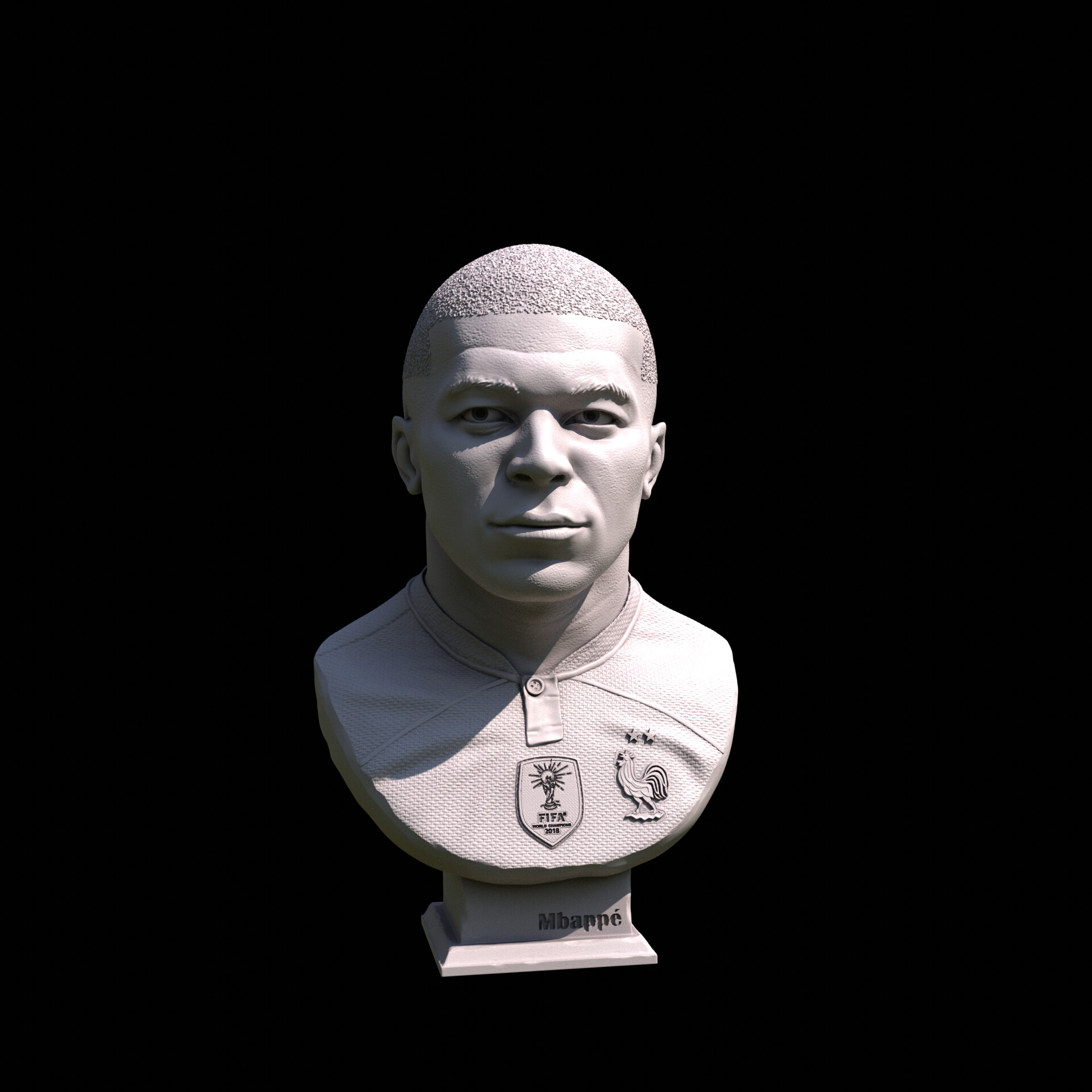 ArtStation - Kylian Mbappe bust sculpted in Blender