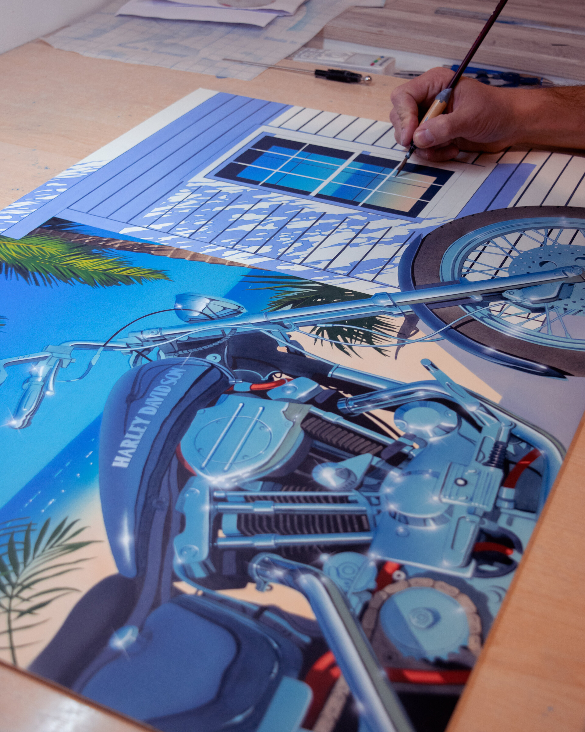 Bern Foster - Harley on the beach