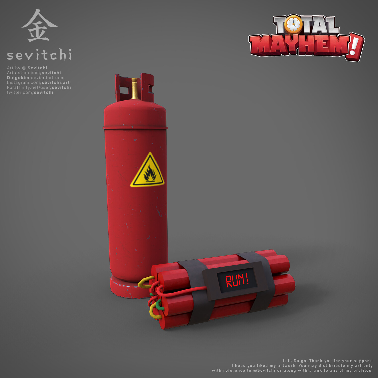 Daigo Sevitchi Kim - Gas canister and TNT models (Low-poly)