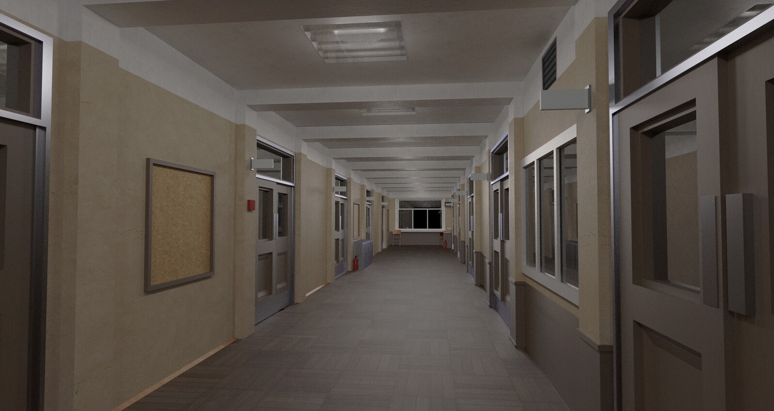Alexander Sord - School Hallway - Visual Novel Background Commission