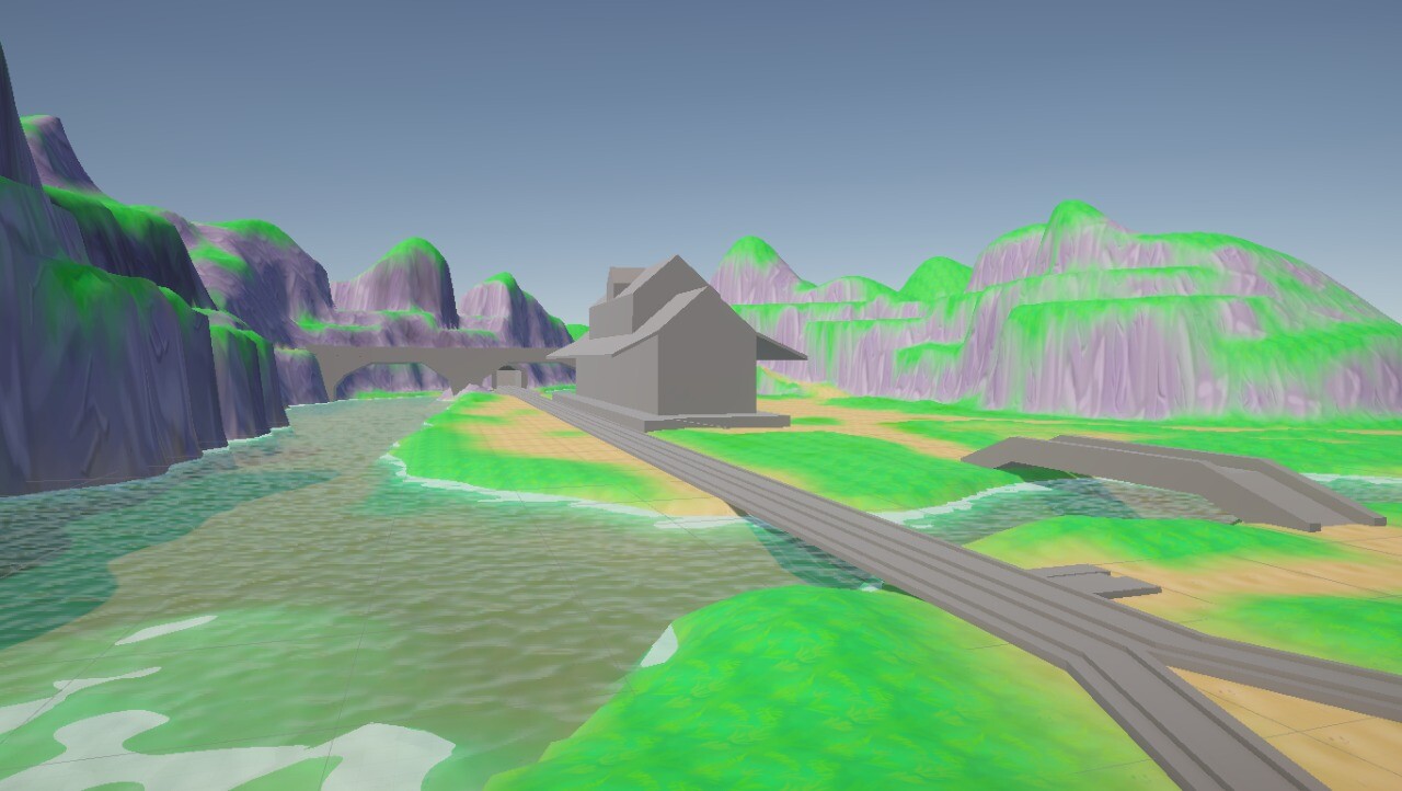 ArtStation - Stylized Train Station Blockout