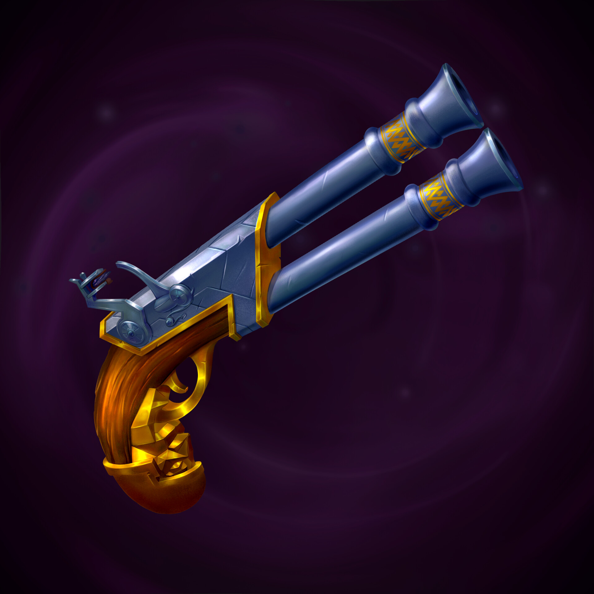 ArtStation - Double Barrel Dwarven Flintlock