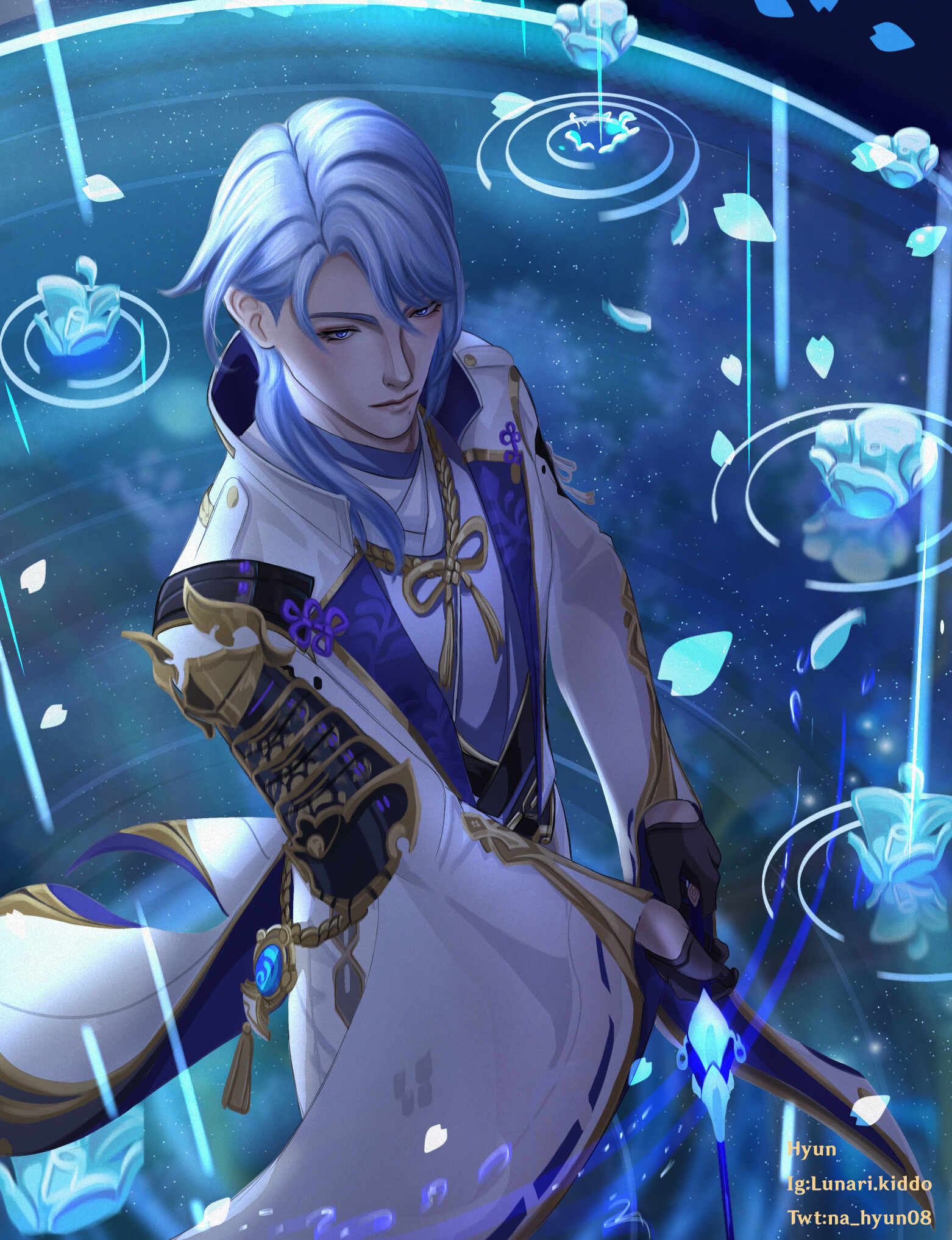 ArtStation - fathomless swirls in the forest : kamisato ayato