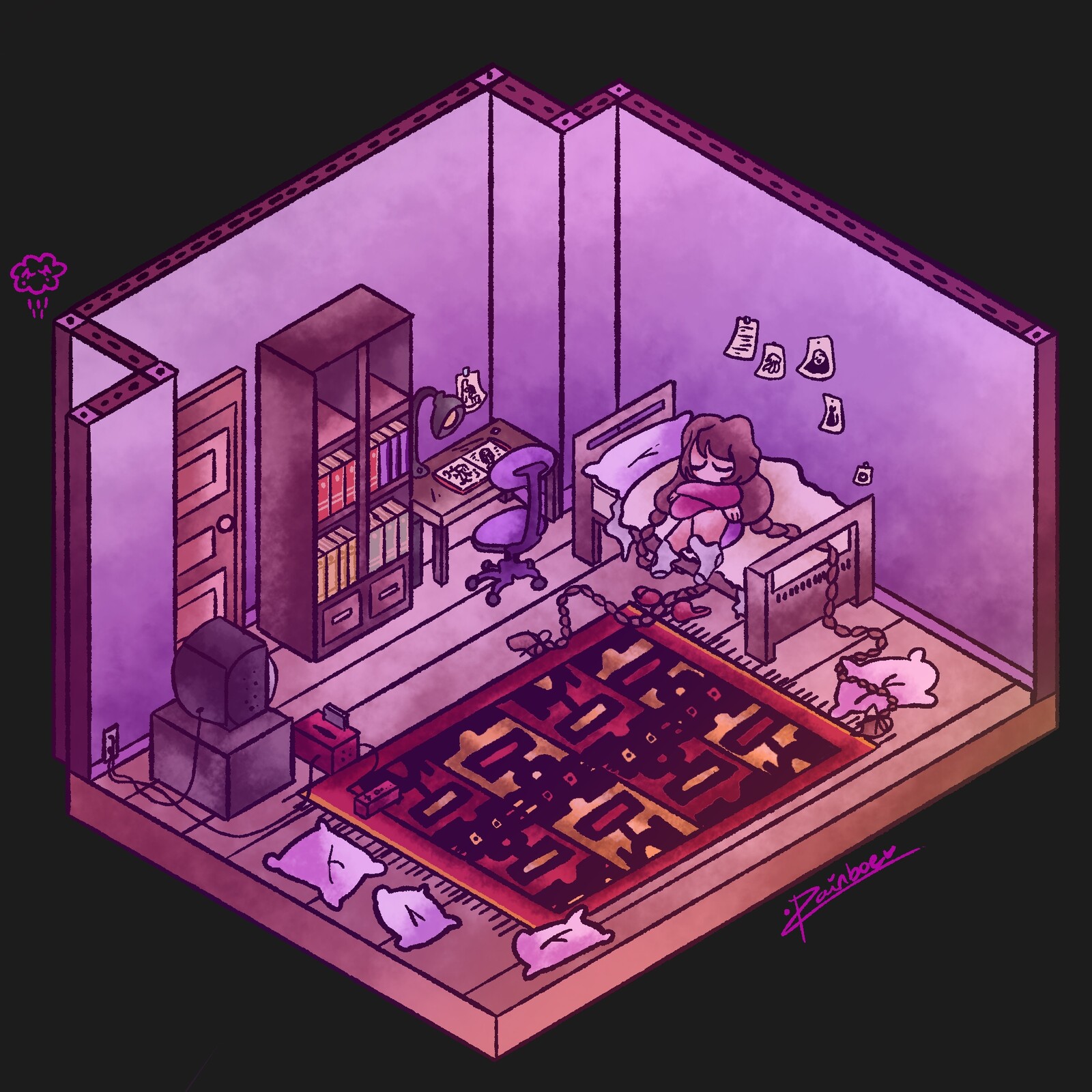 rain waifu - Isometric Madotsuki Room