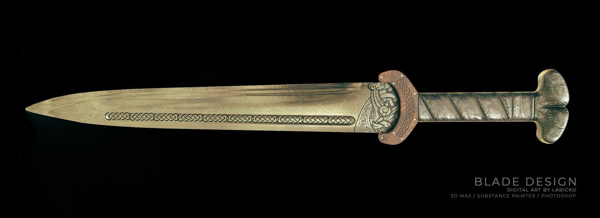 Dejan Labicic - Viking damascus blade - knife - dagger
